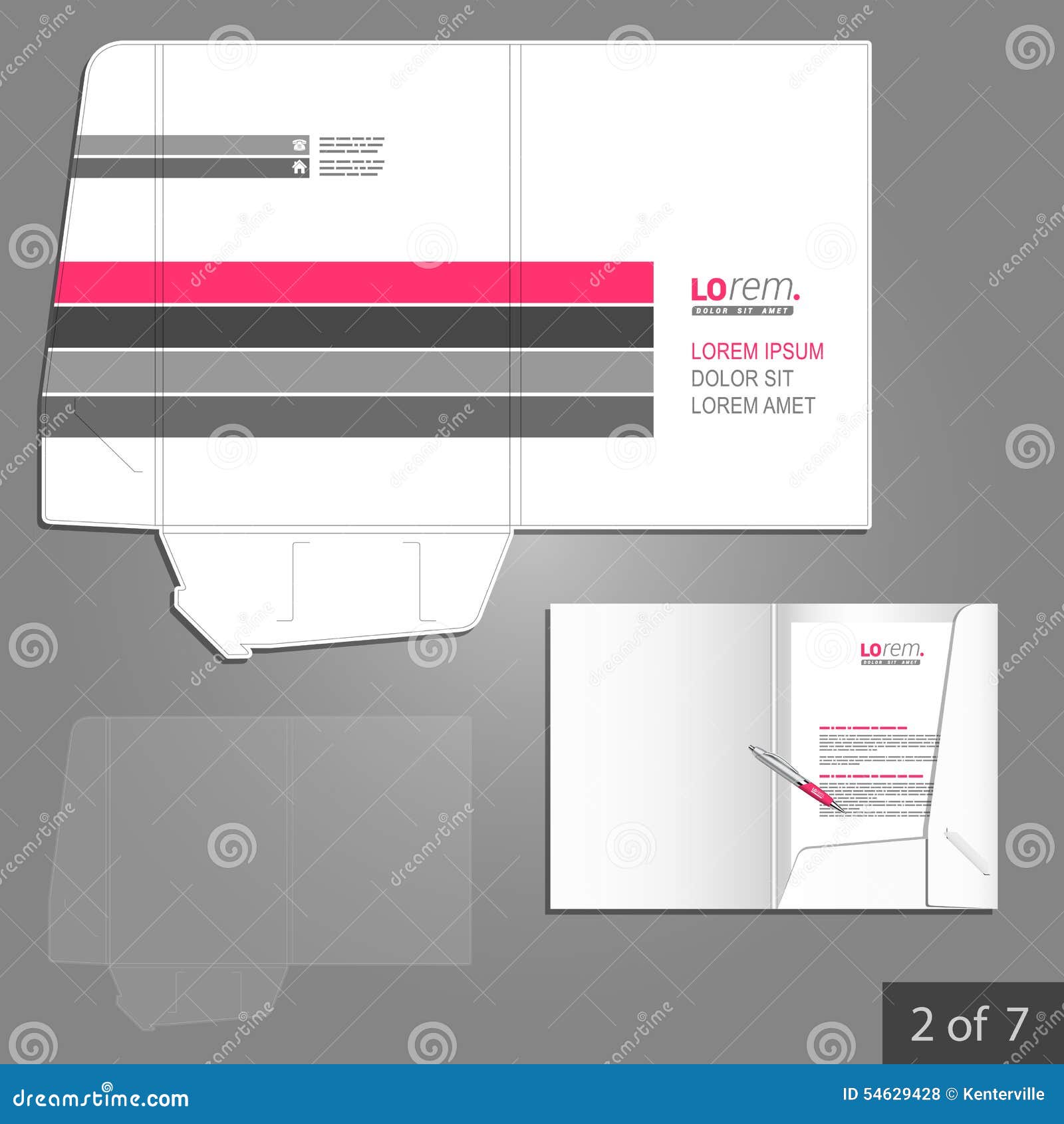 Folder template design stock vector. Illustration of element - 54629428
