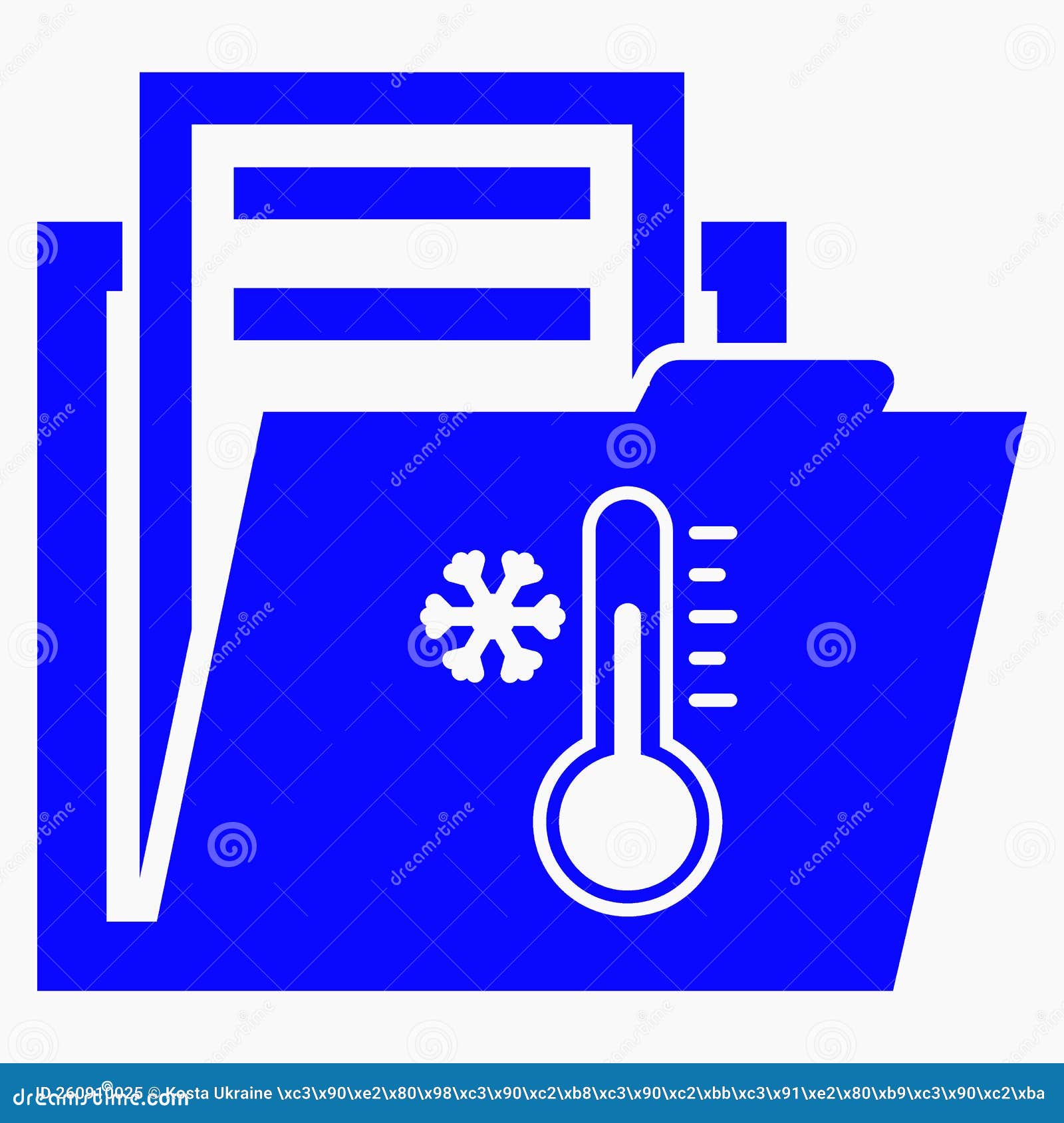 Folder and Thermometer Icon. Weather Station Stock Vector ...
