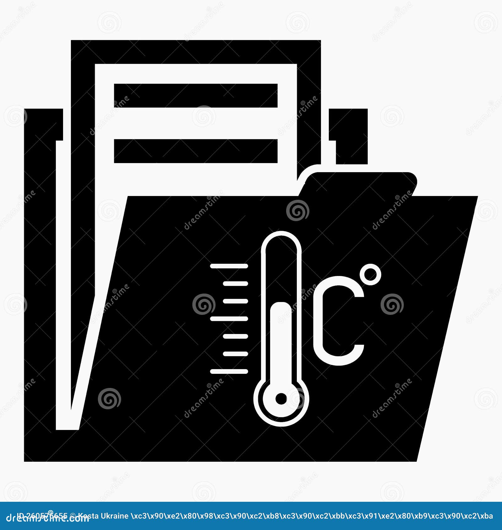 Folder and Thermometer Icon. Weather Station Stock Vector ...