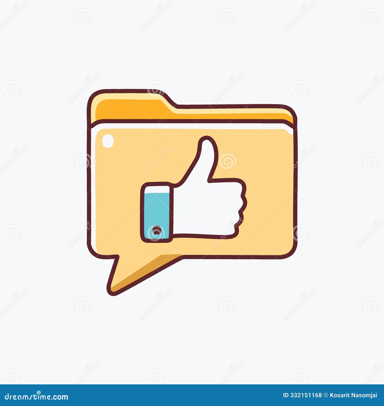 Thumbs Up Folder Icon Design. Cute And Colorful Folder Icon Design ...