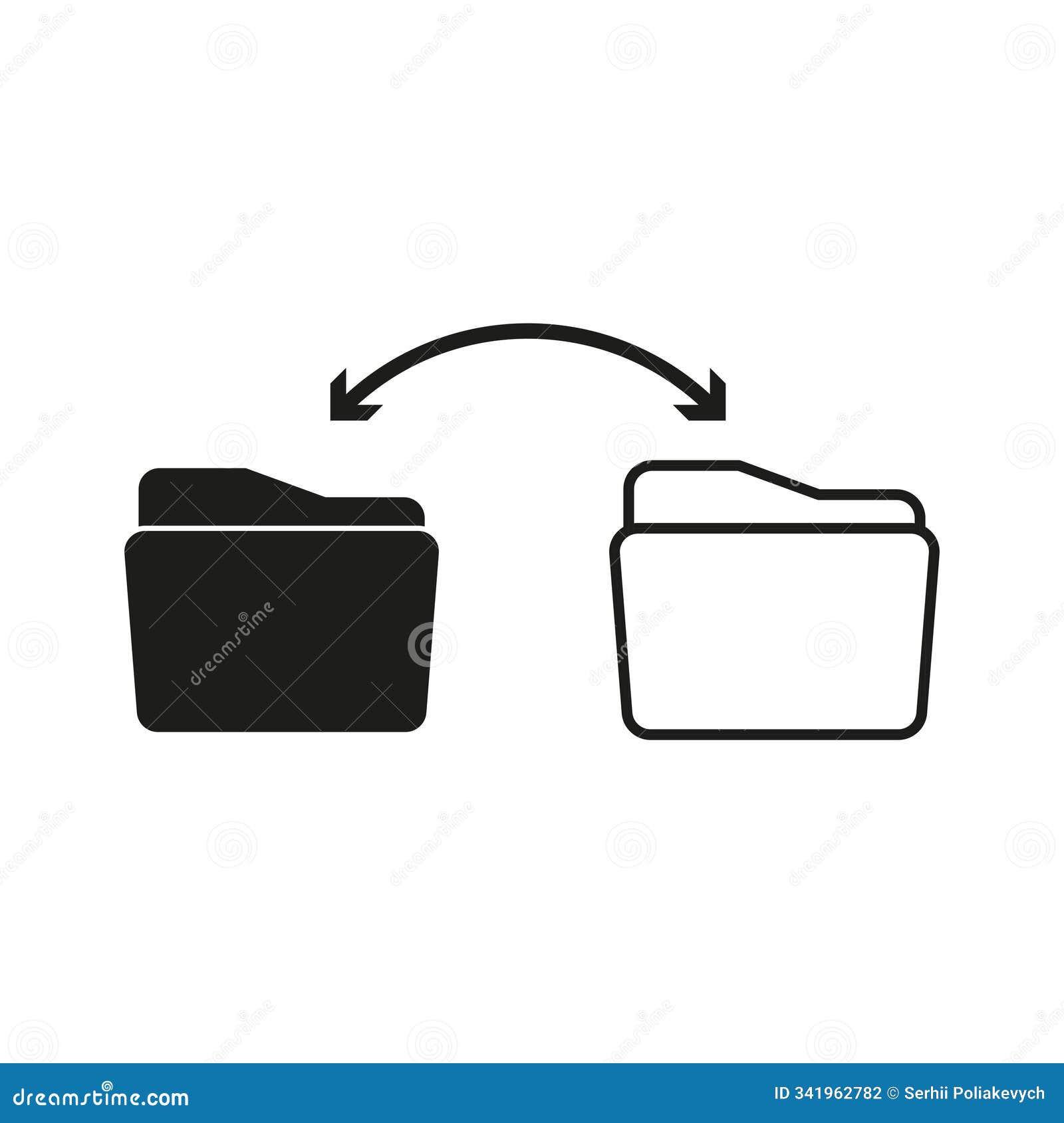 Folder Transfer Icon. File Swap Symbol. Document Movement. Arrows ...