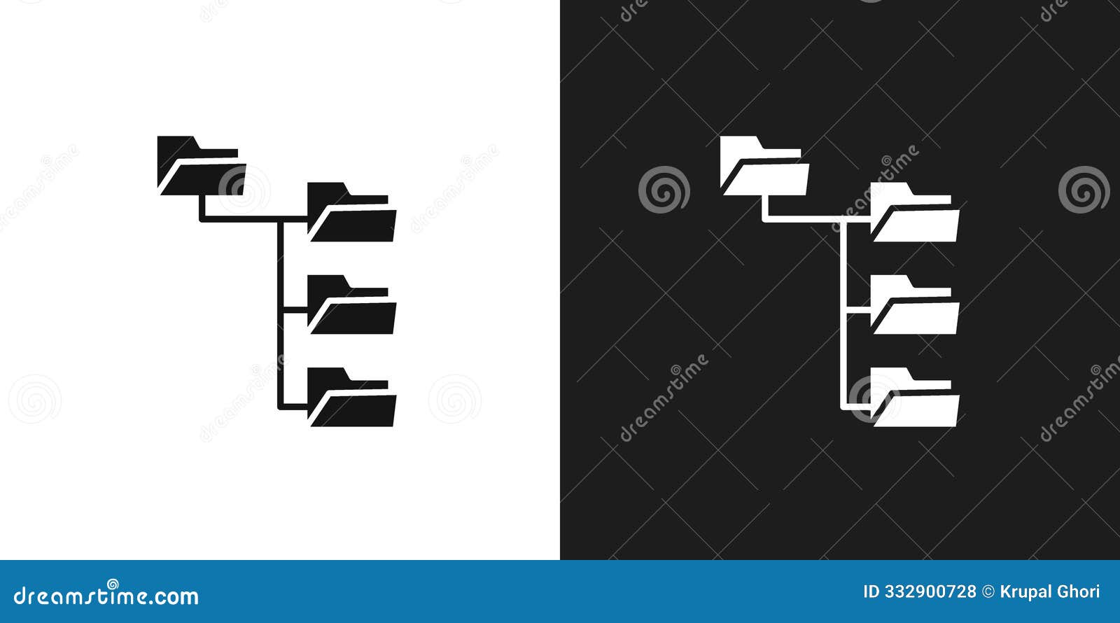 Folder Tree Icon Logo Set Vector Stock Vector - Illustration of ...