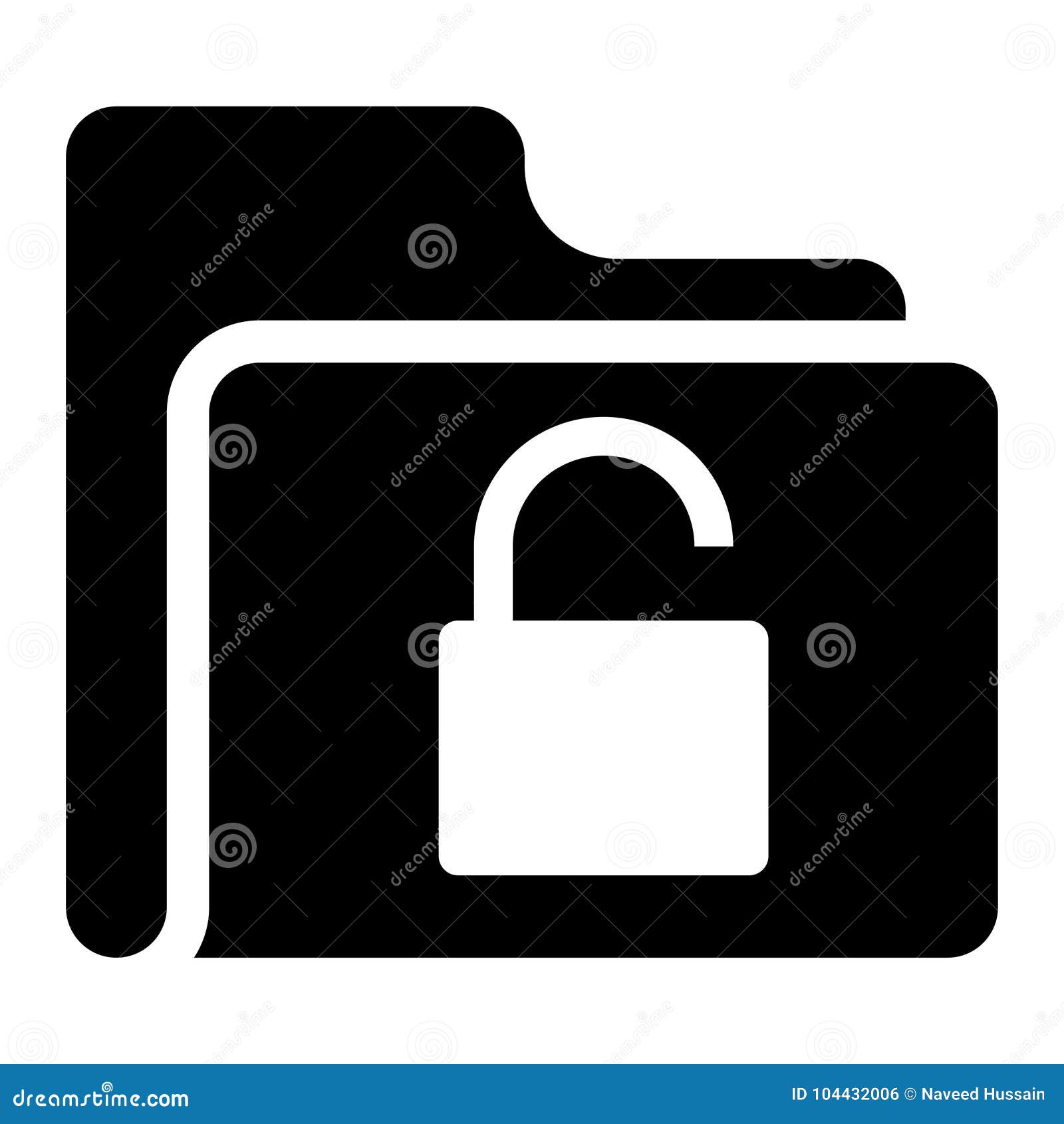 Folder unlock glyphs icon stock illustration. Illustration of icons ...