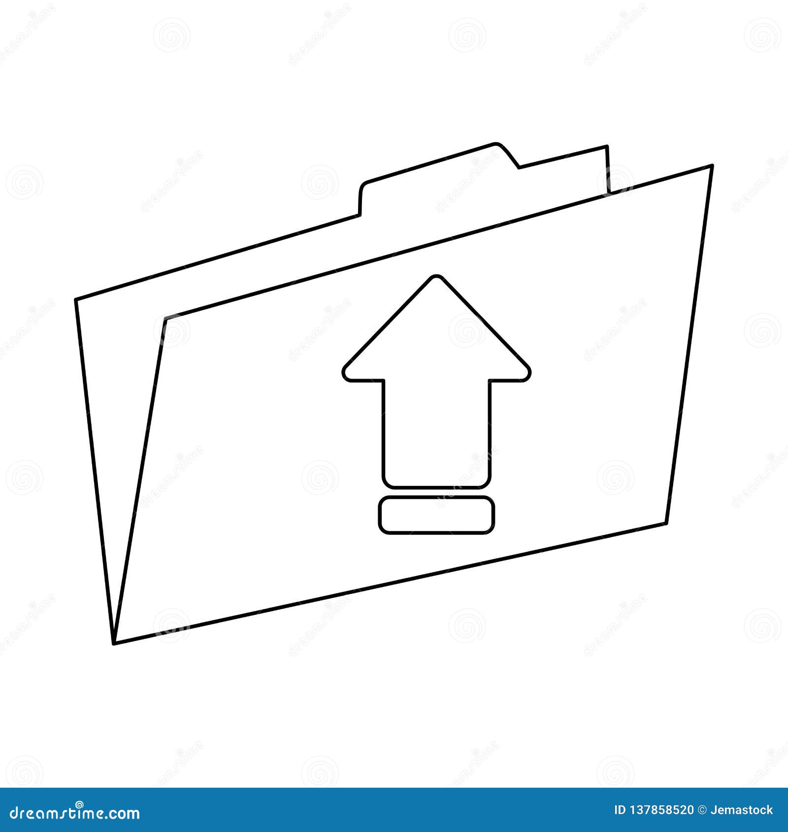Folder Uploading Files Symbol Black and White Stock Vector ...