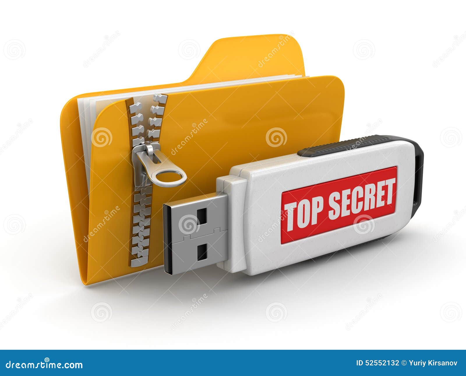 Folder and USB Flash Top Secret (clipping Path Included) Stock ...