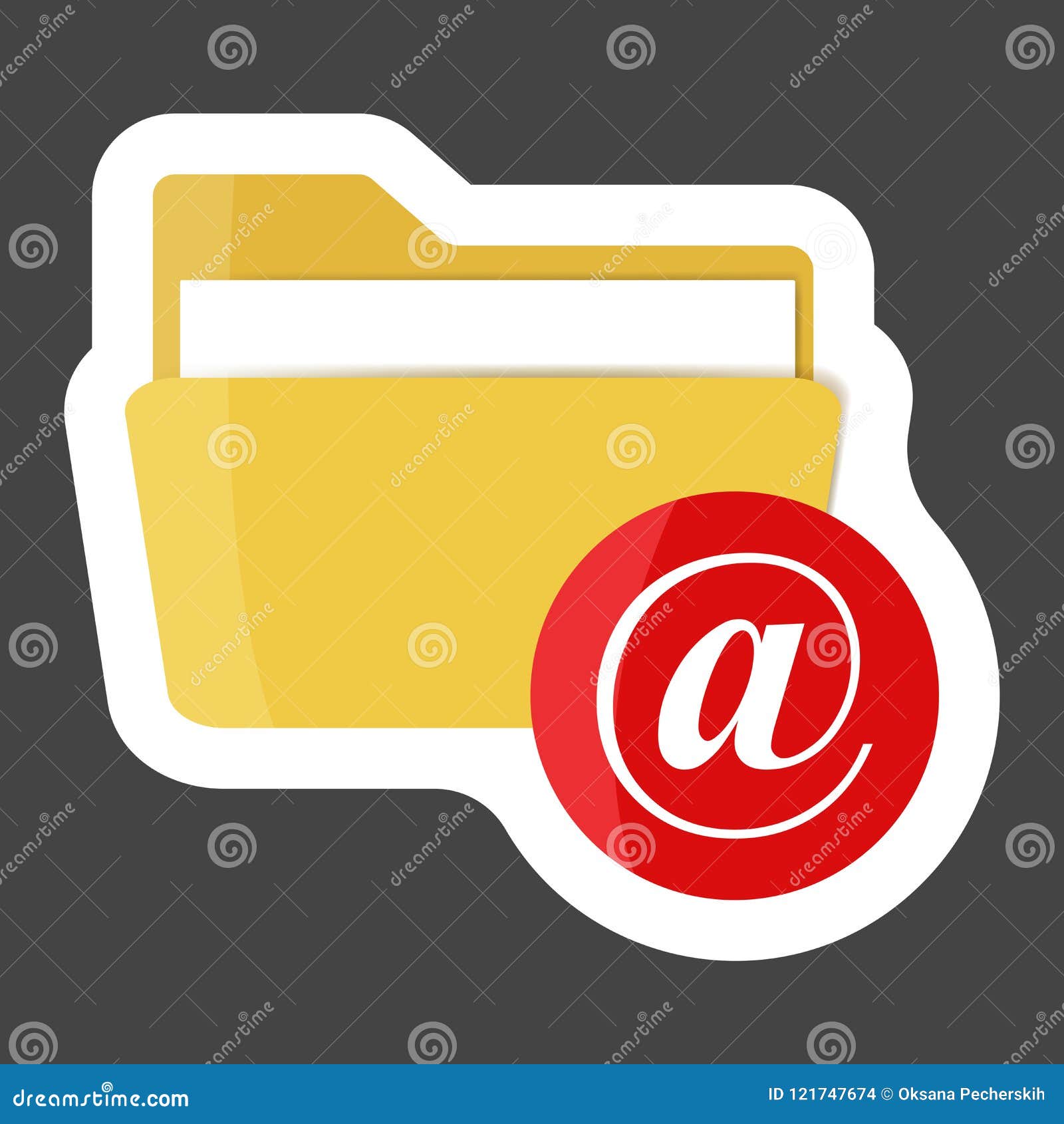 Folder Vector Icon. Folder and Email Icon Stock Vector - Illustration ...