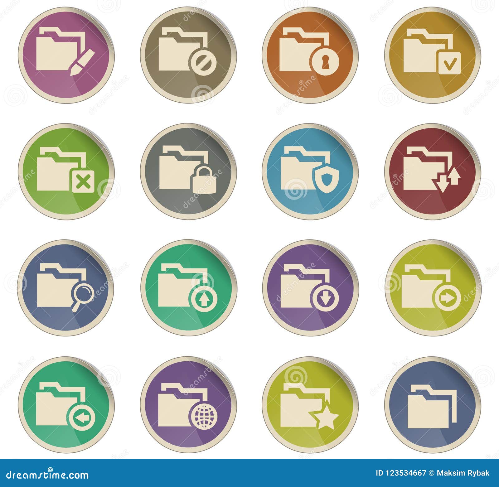 Folder icon set stock vector. Illustration of business - 123534667