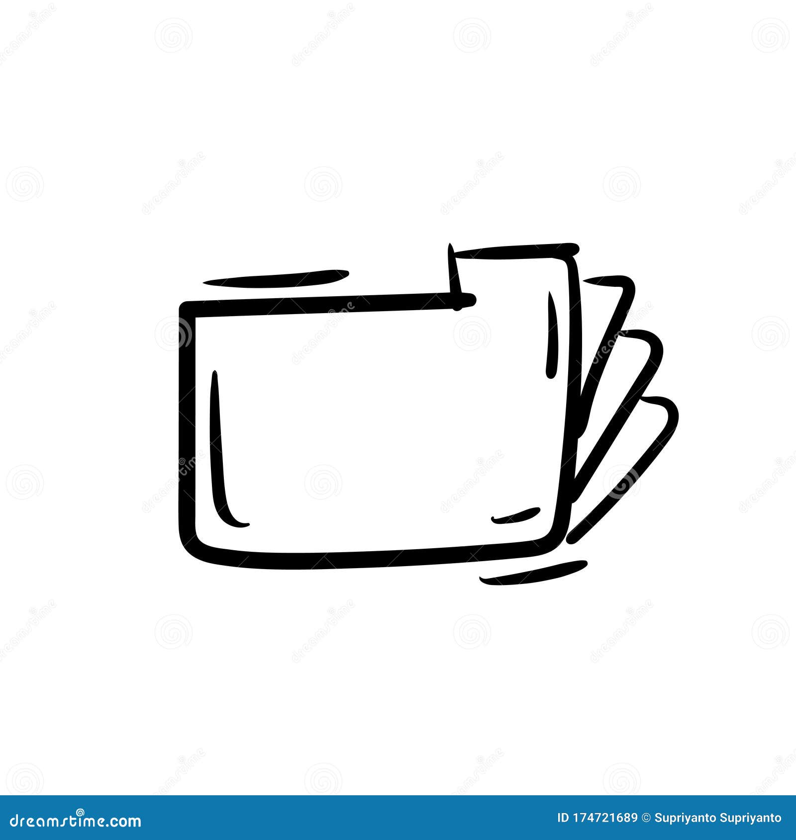 Folder Sketch Doodle Illustration School and Office Stock Illustration ...