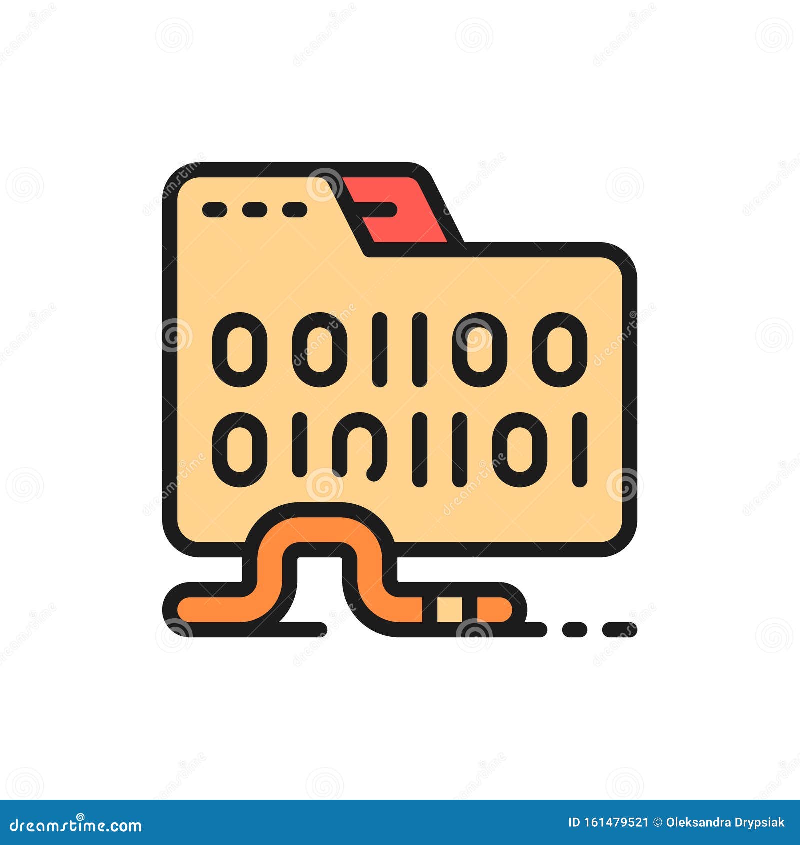 Computer Worm Icon In Cartoon Style Isolated On White Background ...