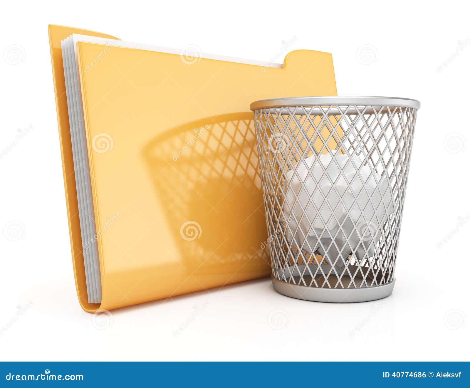 Folder and Wastepaper Basket Stock Illustration - Illustration of ...
