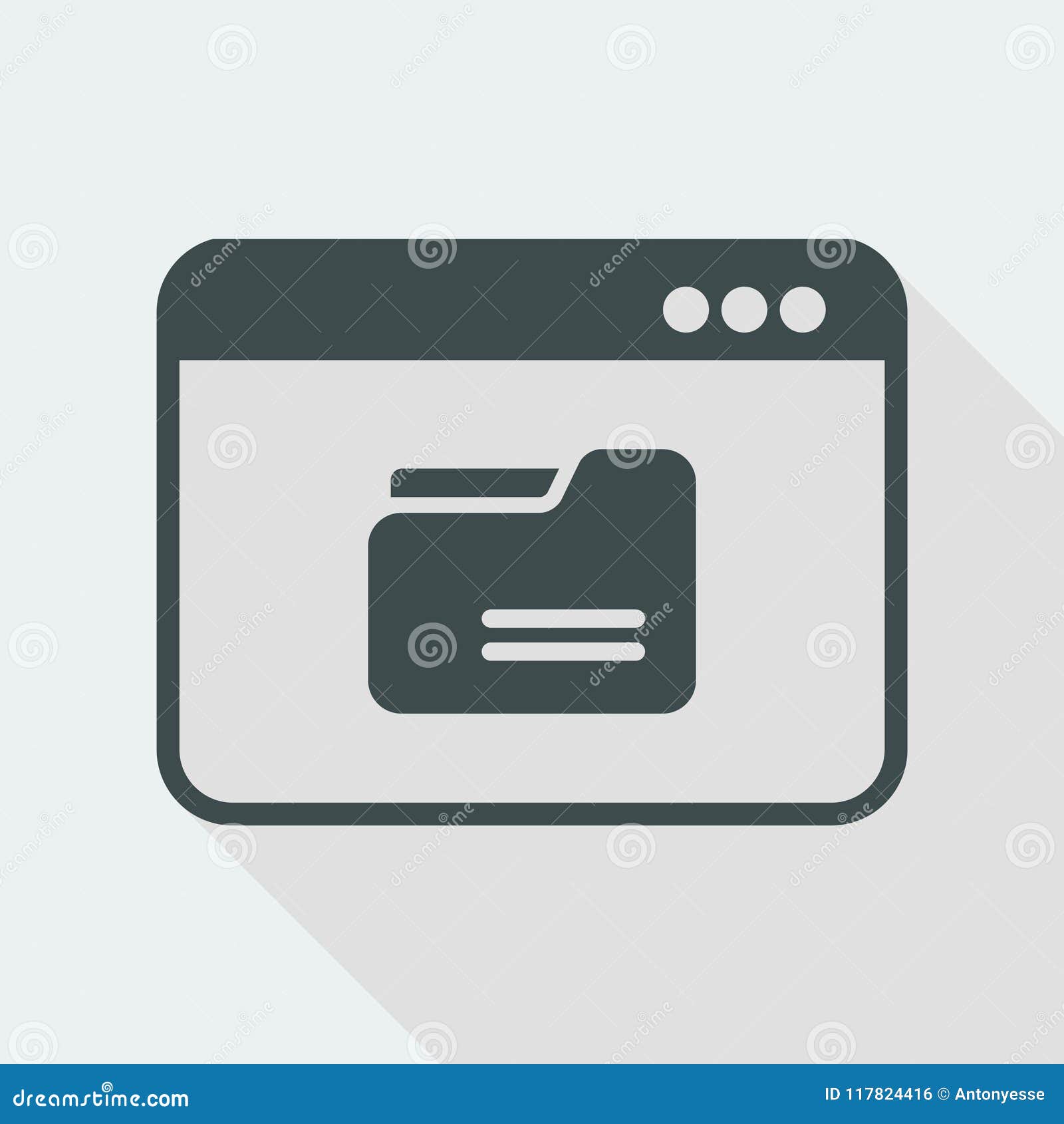 Folder Window - Vector Flat Minimal Icon Stock Vector - Illustration of ...