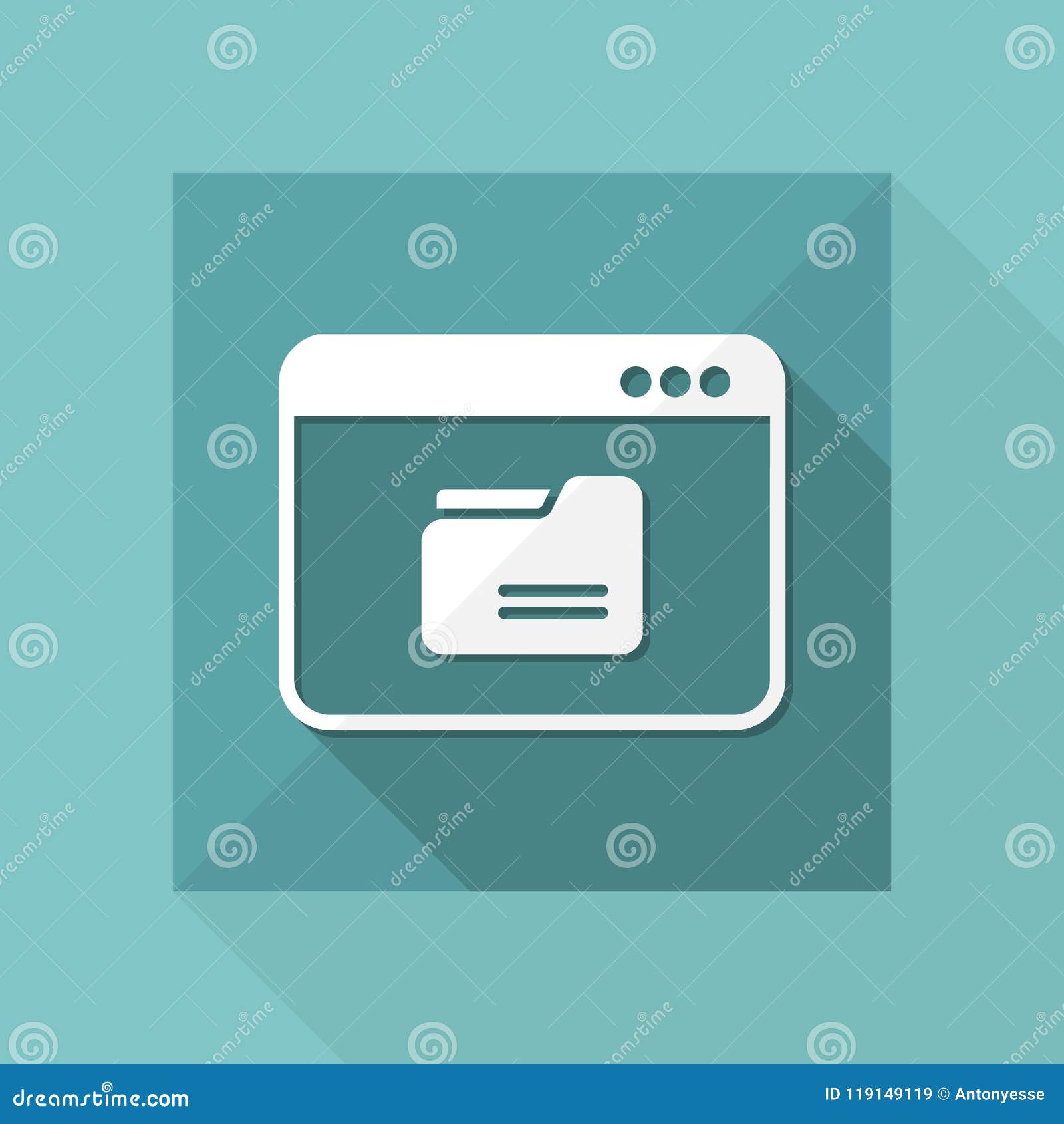 Folder Window - Vector Flat Minimal Icon Stock Vector - Illustration of ...