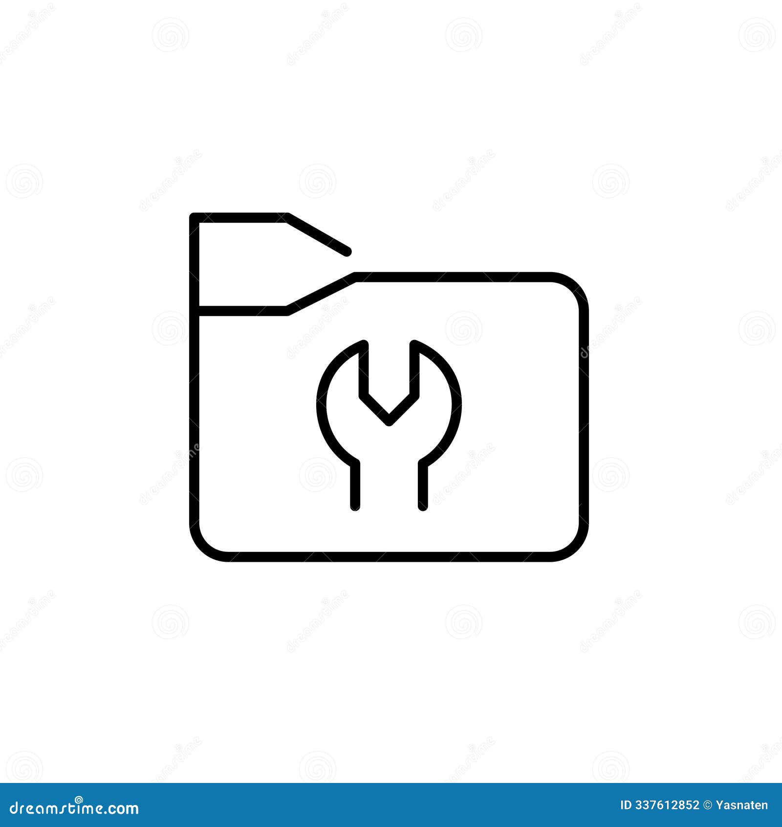 Folder with Wrench. Files Under Maintenance or Repair. Tools for ...