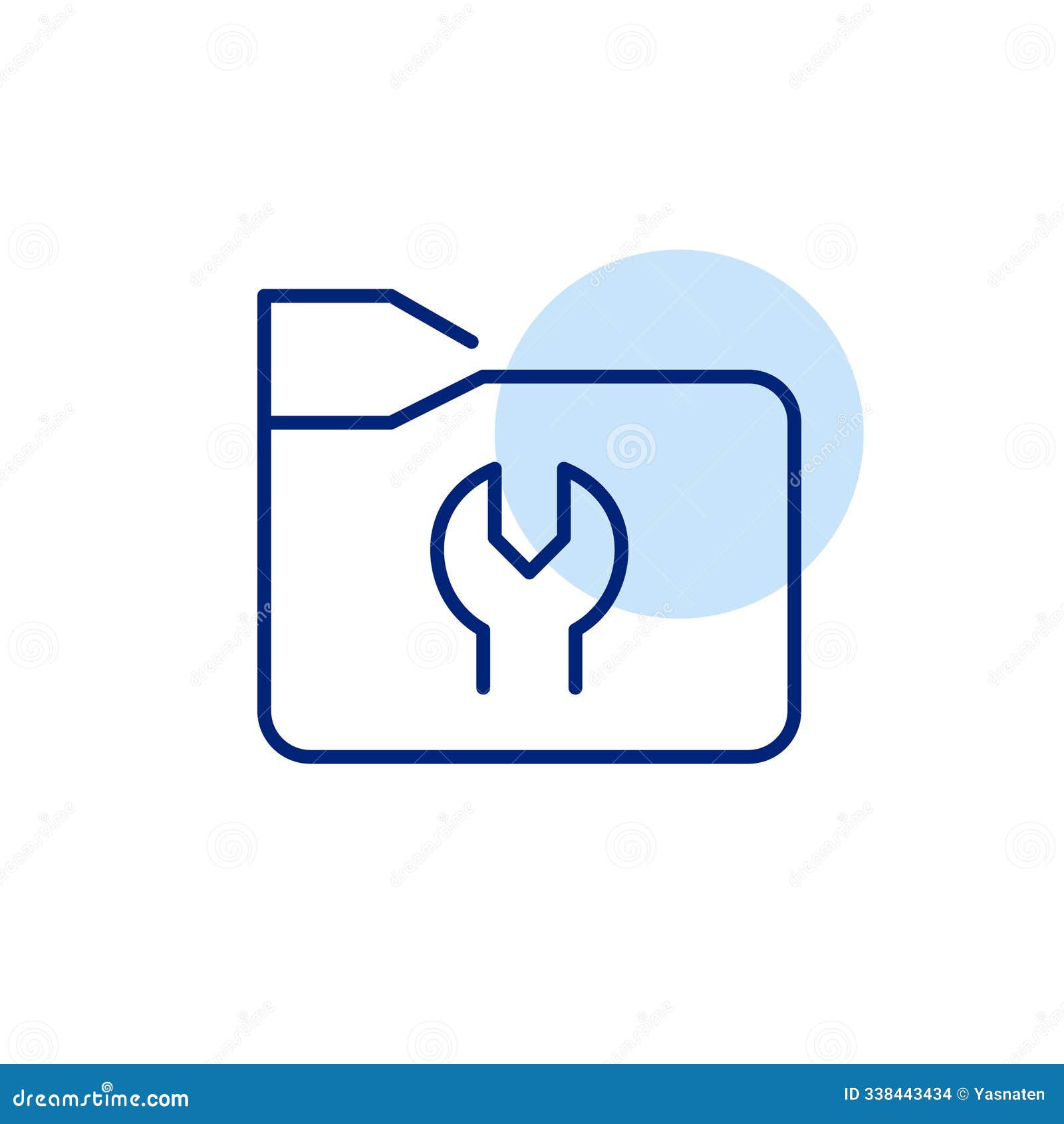 Folder with Wrench. Files Under Maintenance or Repair. Tools for ...