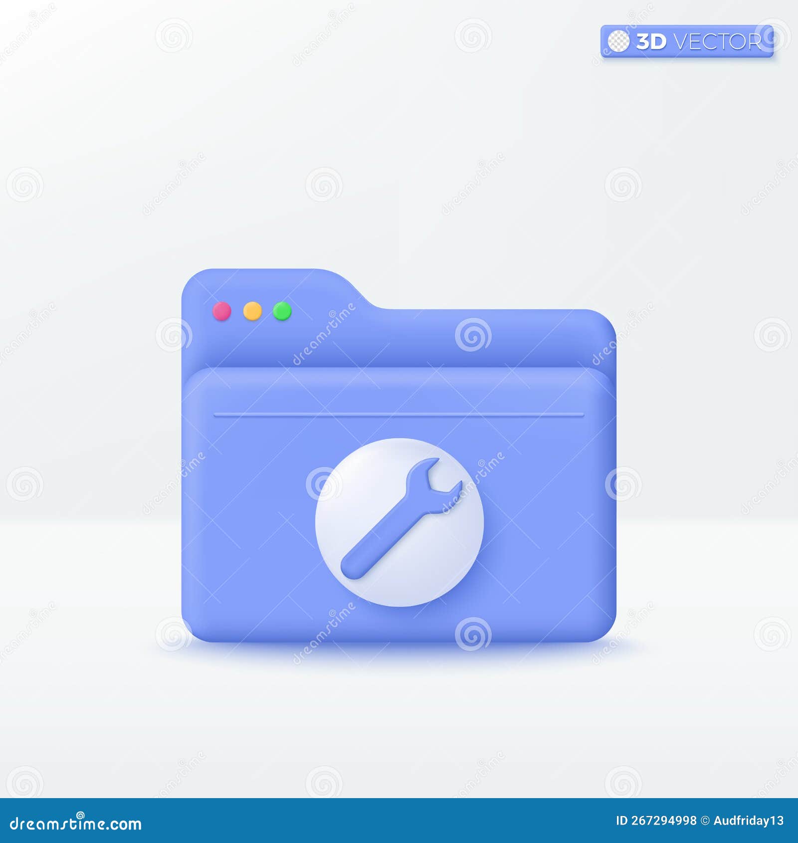 Folder with Wrench Icon Symbol. Maintenace Folder, Instruction Folder ...