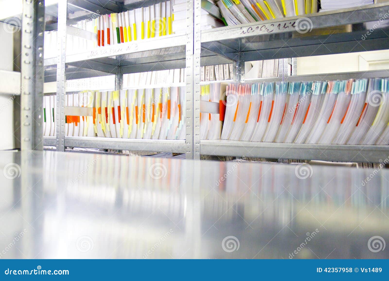 Folders in Archive of Different Document in Archives Sector Stock Photo ...