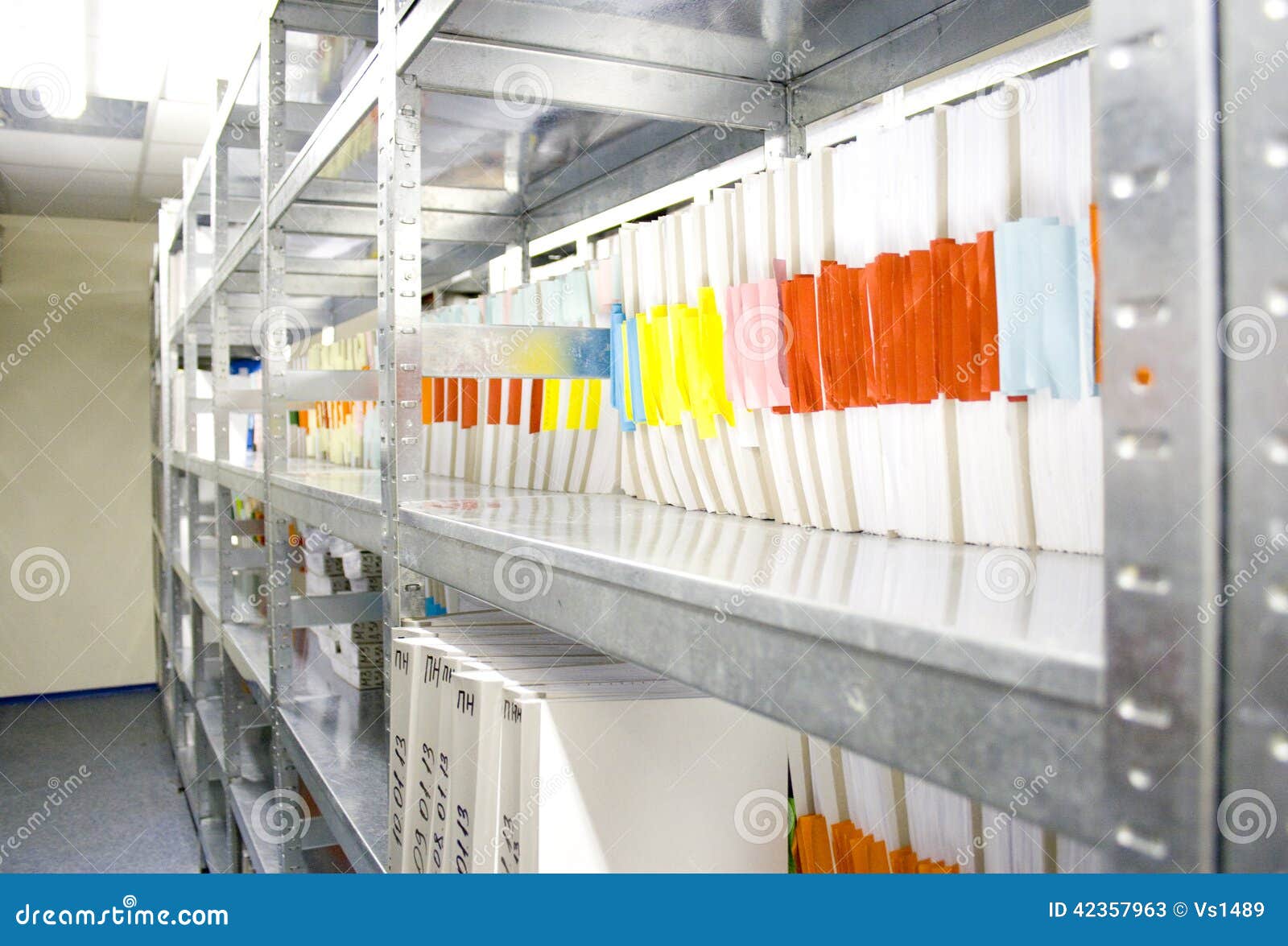 Folders in Archive of Different Document in Archives Sector Stock Image ...