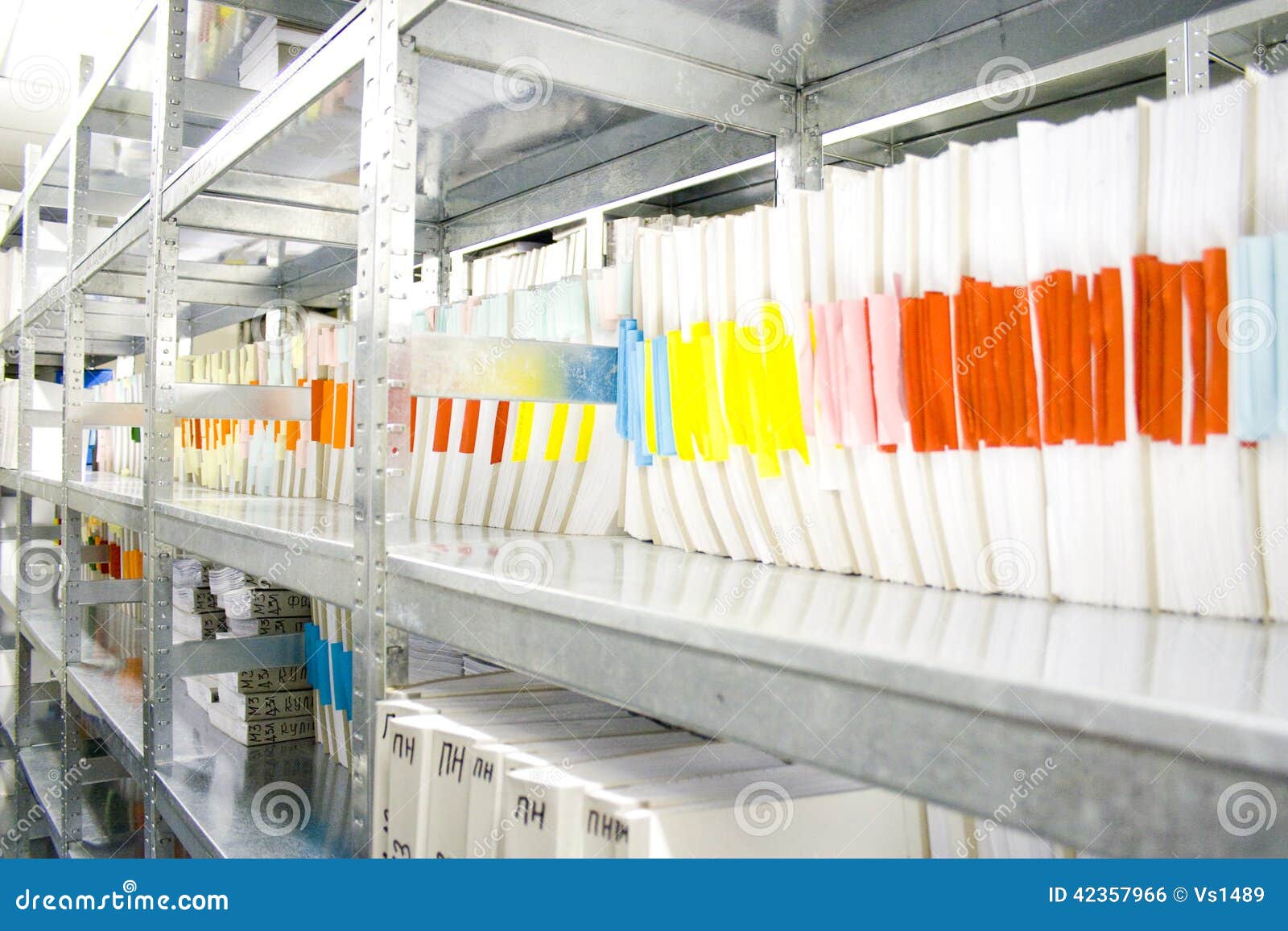 Folders in Archive of Different Document in Archives Sector Stock Photo ...
