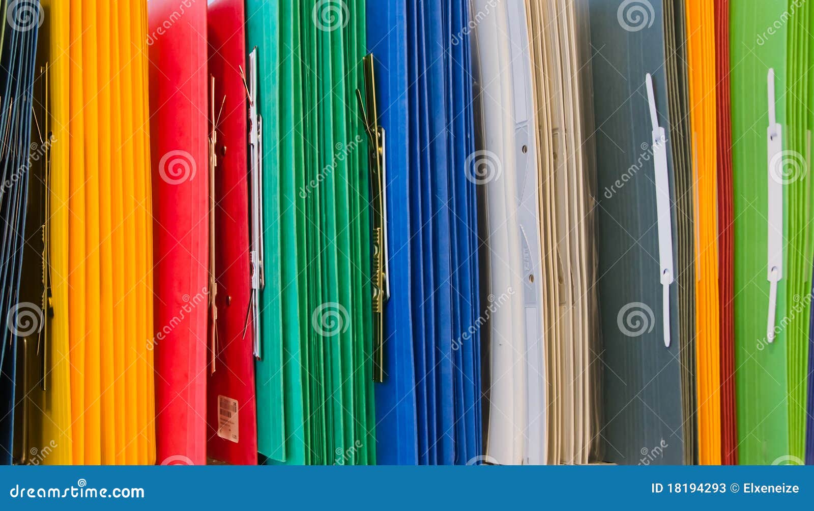 Folders in bright colours stock image. Image of archiving - 18194293