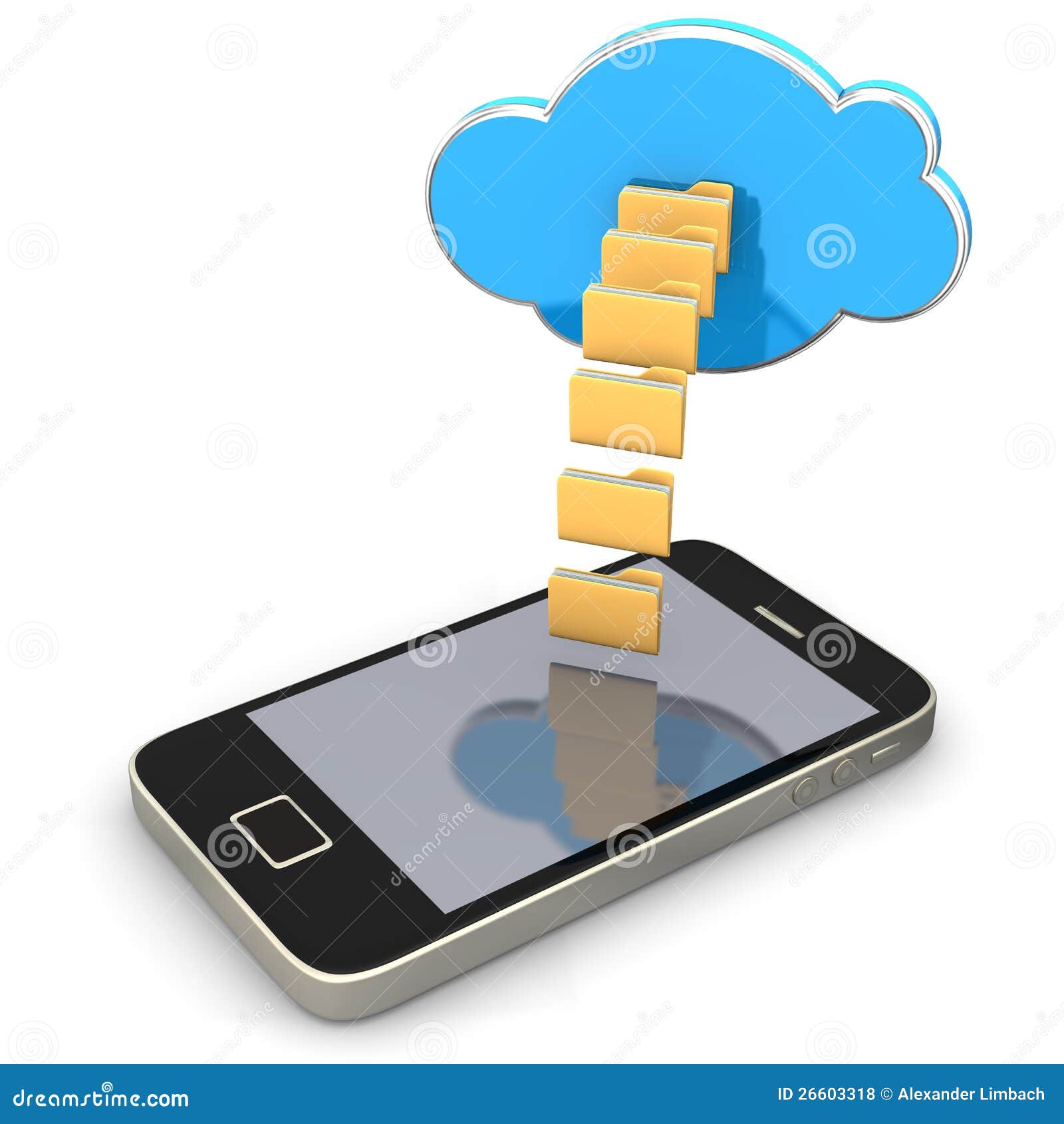 Folders Cloud Smartphone Royalty Free Stock Photos - Image: 26603318