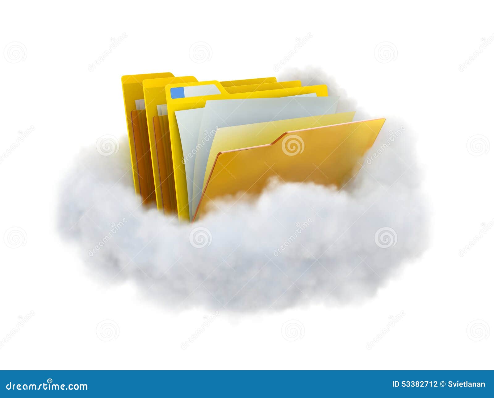 Folders in a cloud. stock illustration. Illustration of secure - 53382712
