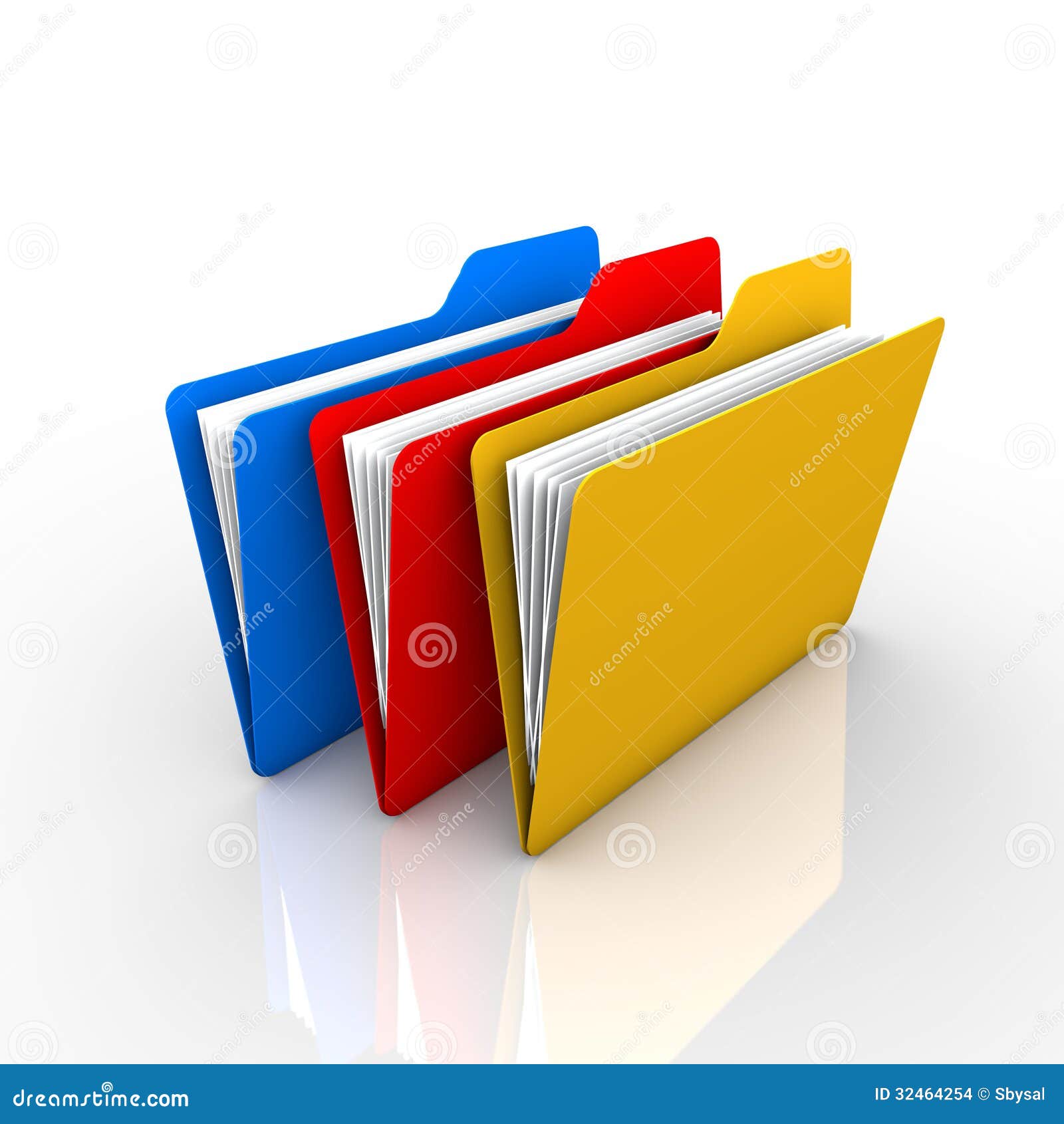 3 folders stock illustration. Illustration of organization - 32464254