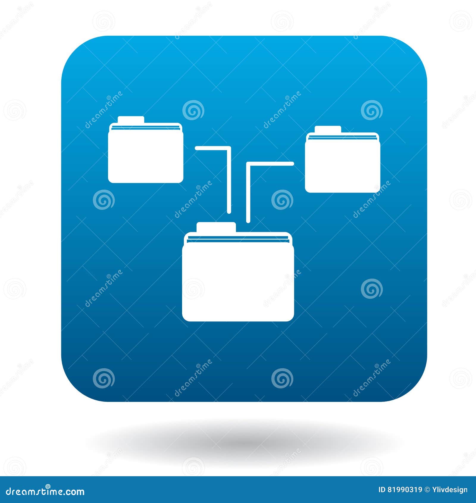 Folders on Computer Icon, Simple Style Stock Vector - Illustration of ...