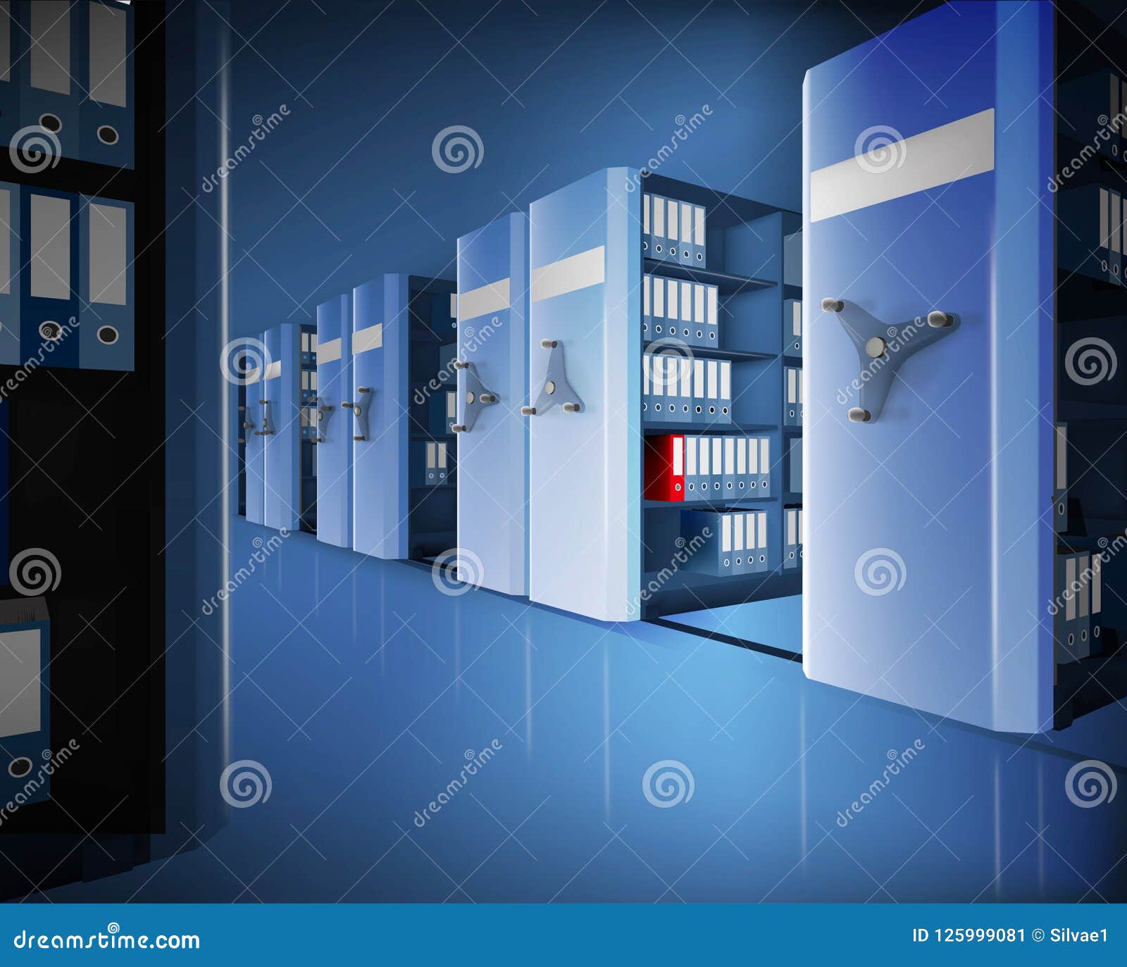 Folders with Data in the Archive. Vector Illustration. Stock Vector ...