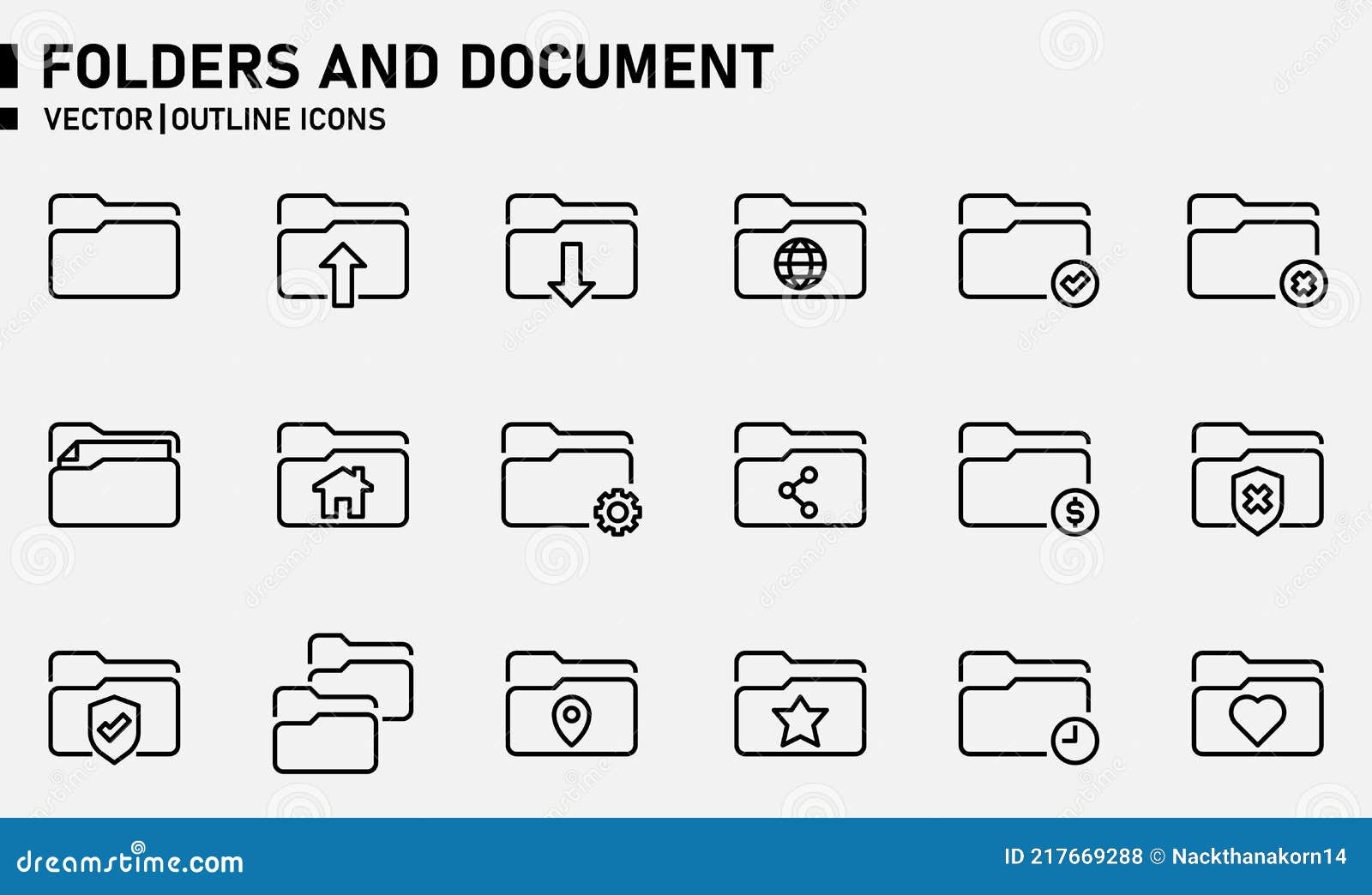 Folders and Document Outline Stock Vector - Illustration of design ...
