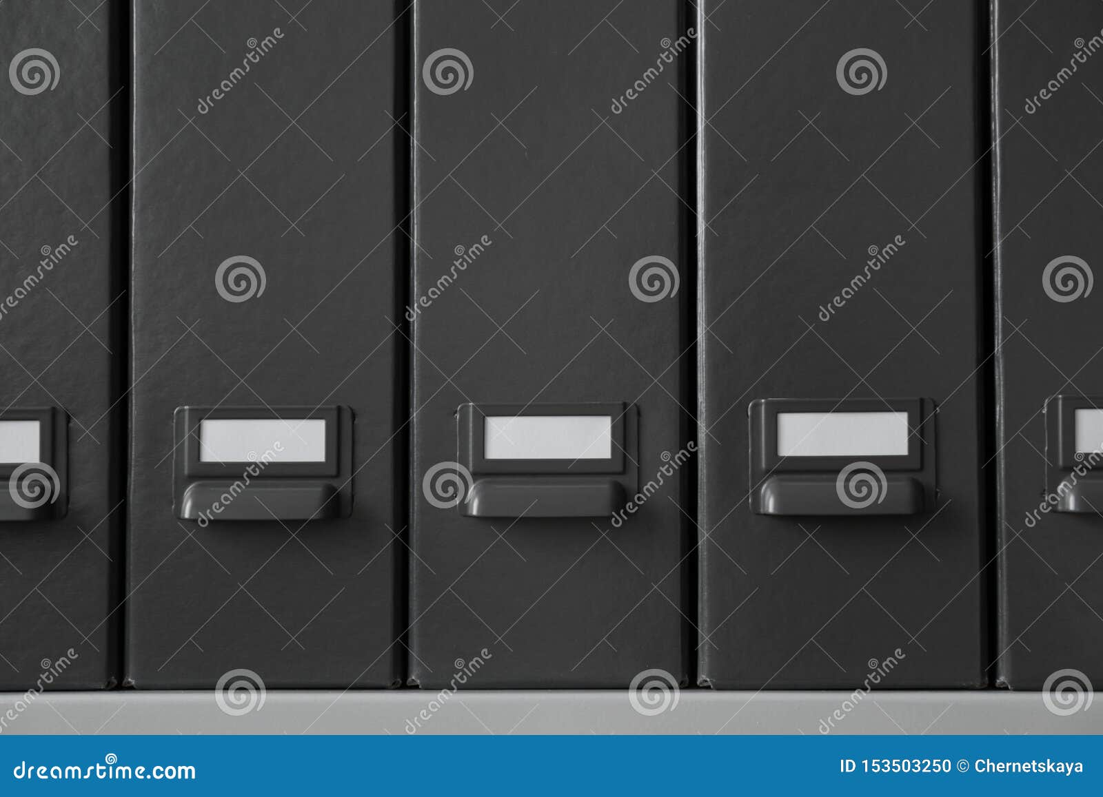 Folders with Documents on Shelf Stock Photo - Image of archive ...