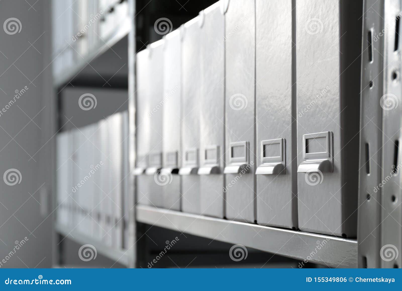 Folders with Documents on Shelf Stock Photo - Image of office, budget ...