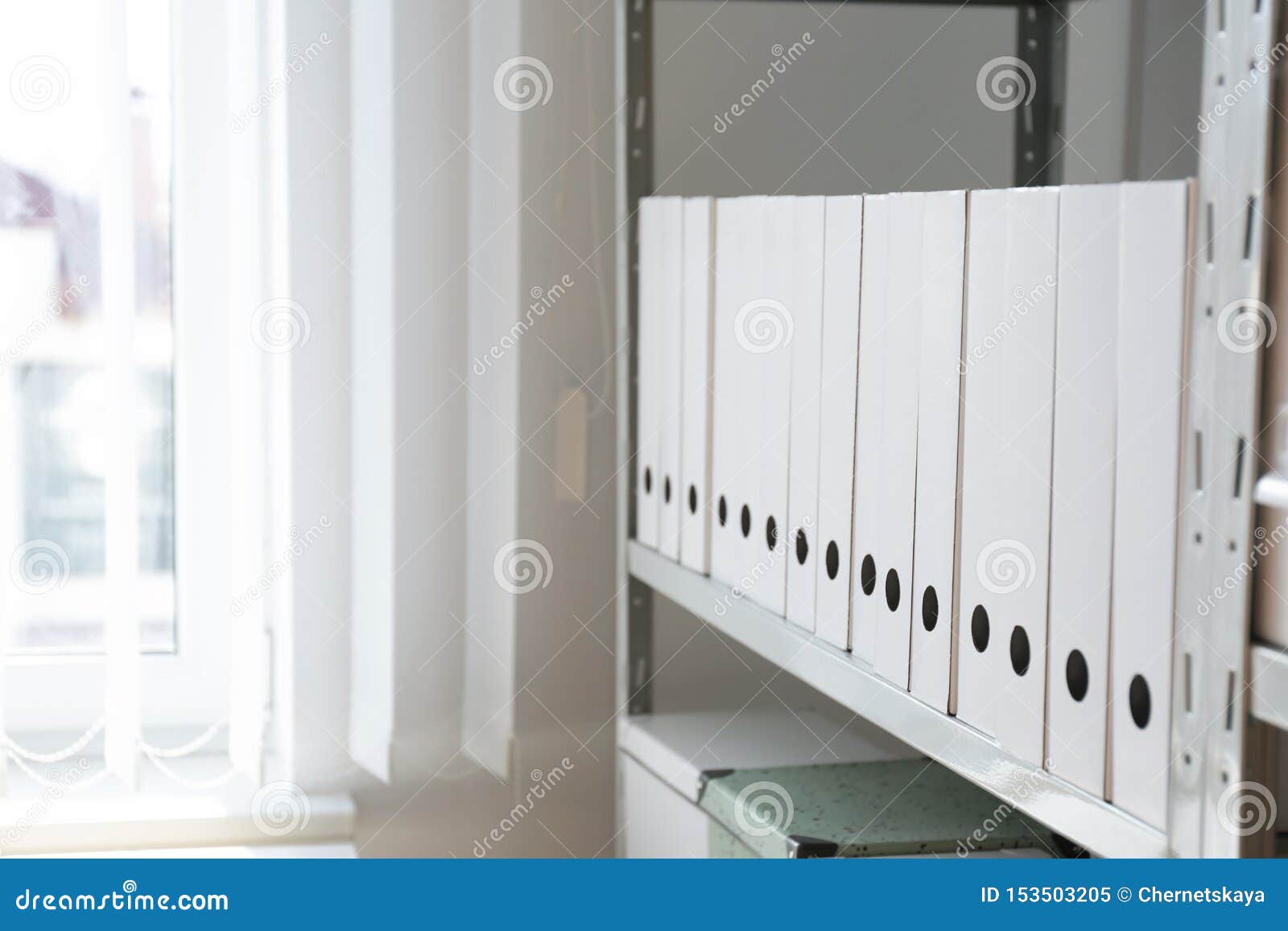 Folders with Documents on Shelf in Archive Stock Image - Image of ...