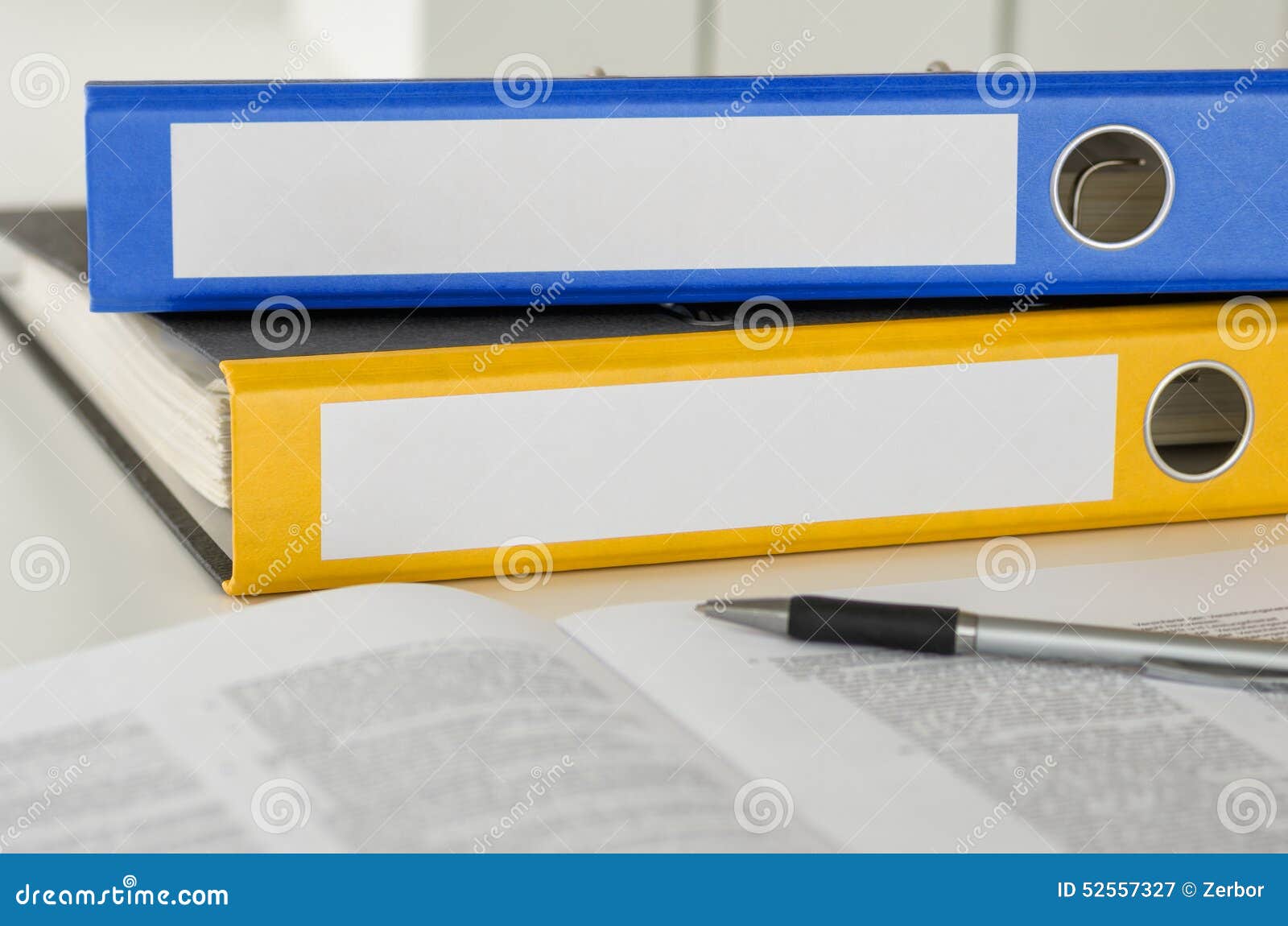 Folders with empty labels stock image. Image of bookkeeping - 52557327