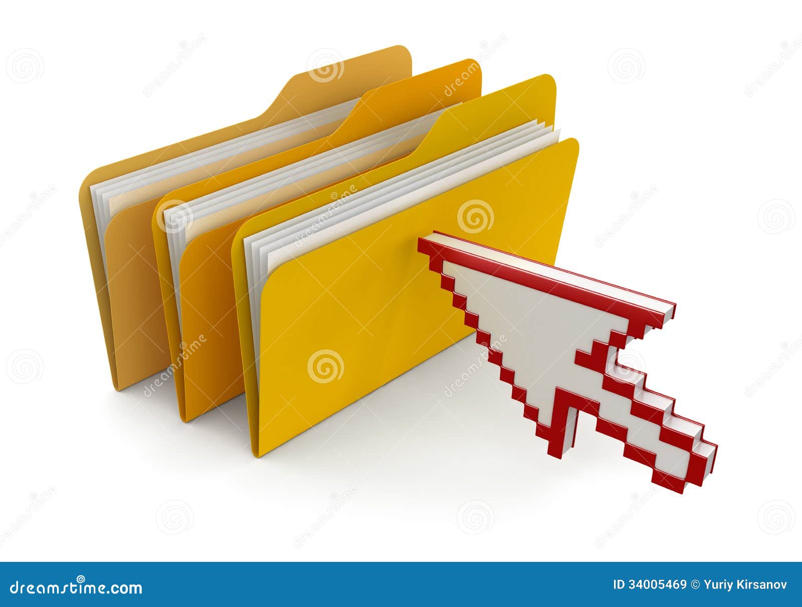 Folders with Files and Cursor (clipping Path Included) Stock ...