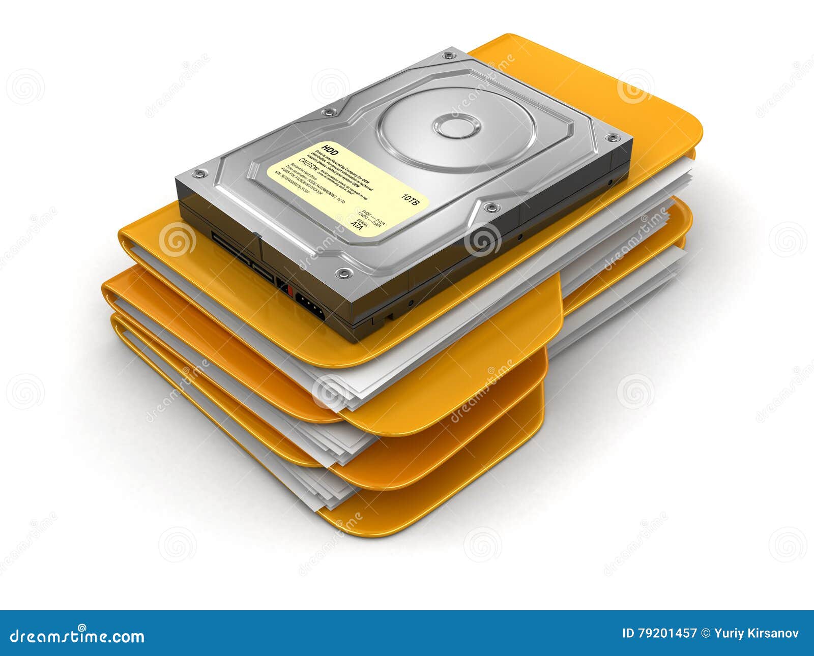 Folders and Files with Hard Drive Stock Illustration - Illustration of ...
