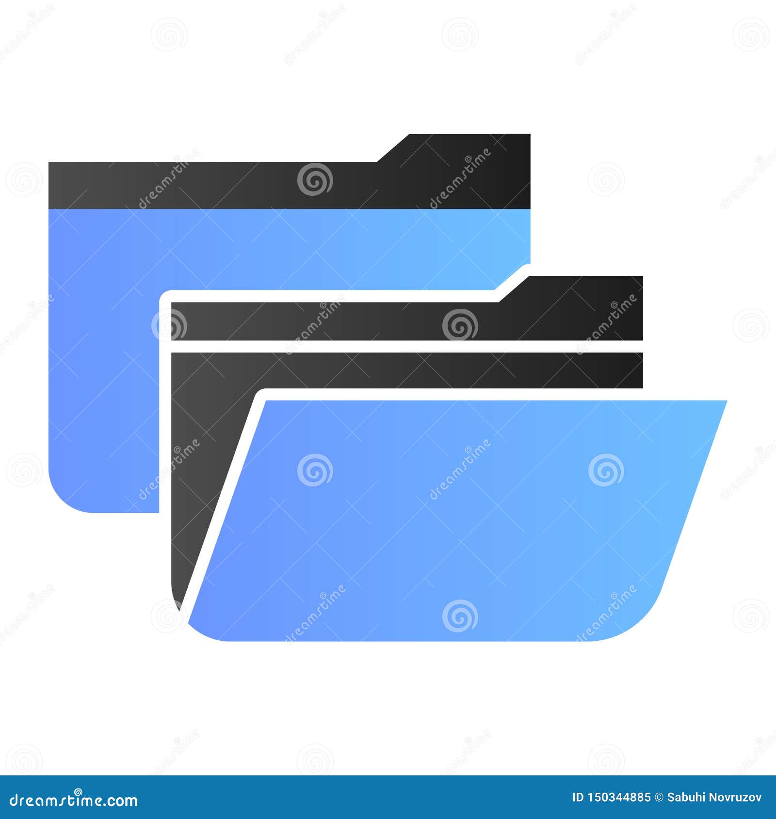 Folders Flat Icon. Two File Folders Color Icons in Trendy Flat Style ...