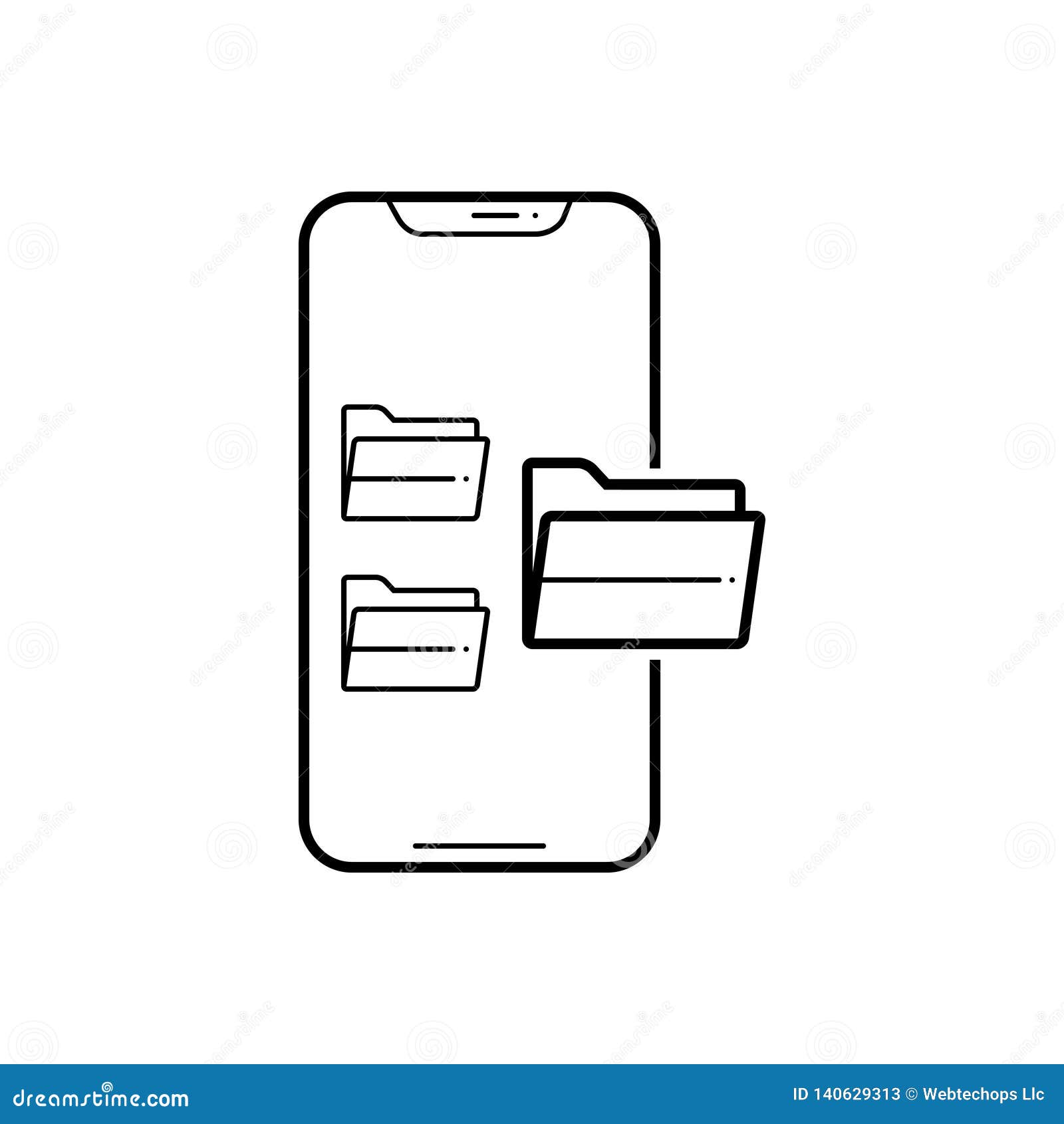 Black Line Icon for Folders, File and Iphone Stock Vector ...