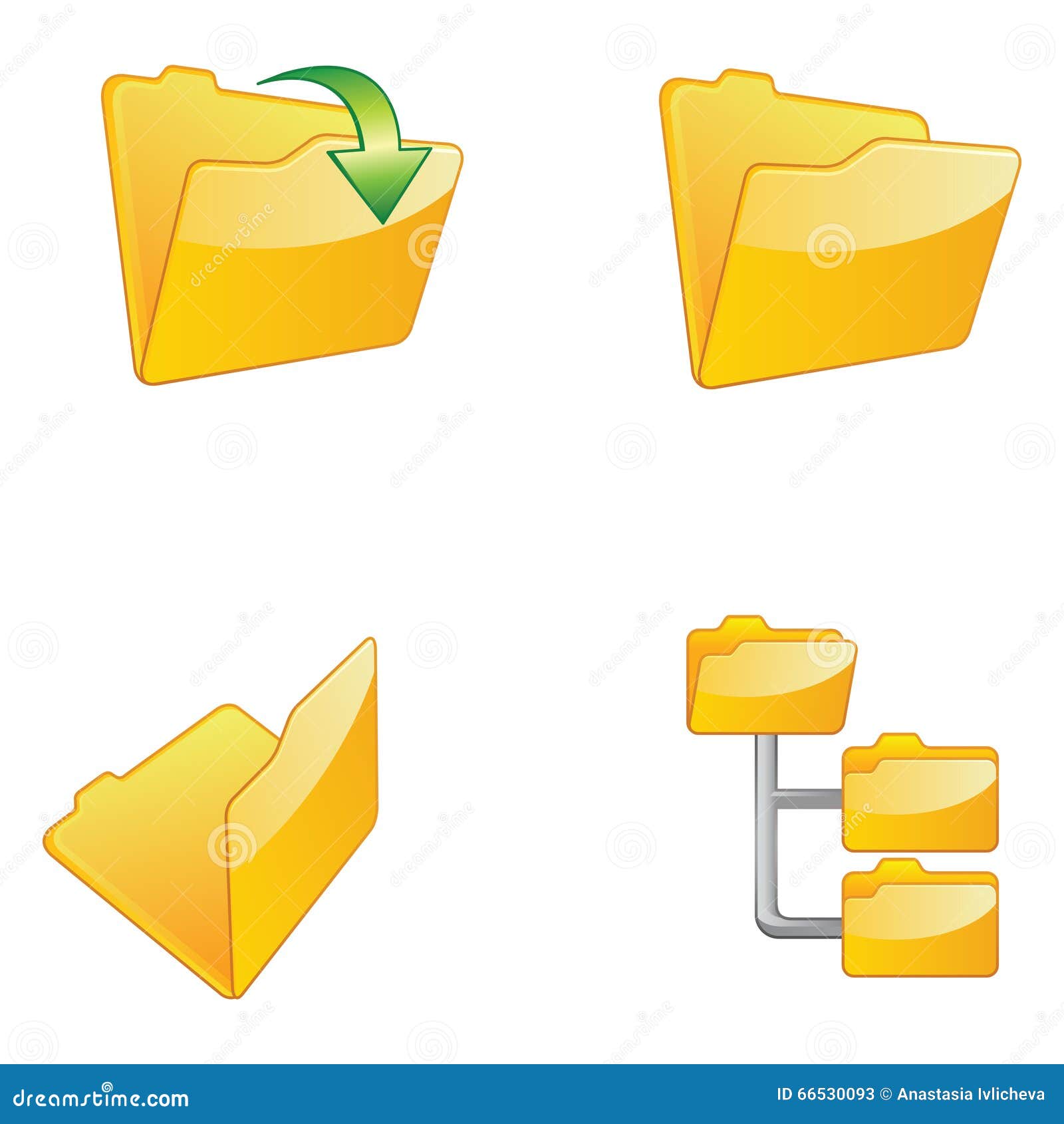 Folders Icon Set Illustration Cartoon Vector | CartoonDealer.com #66530093