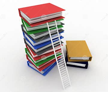 Folders and ladder. stock illustration. Illustration of executive ...