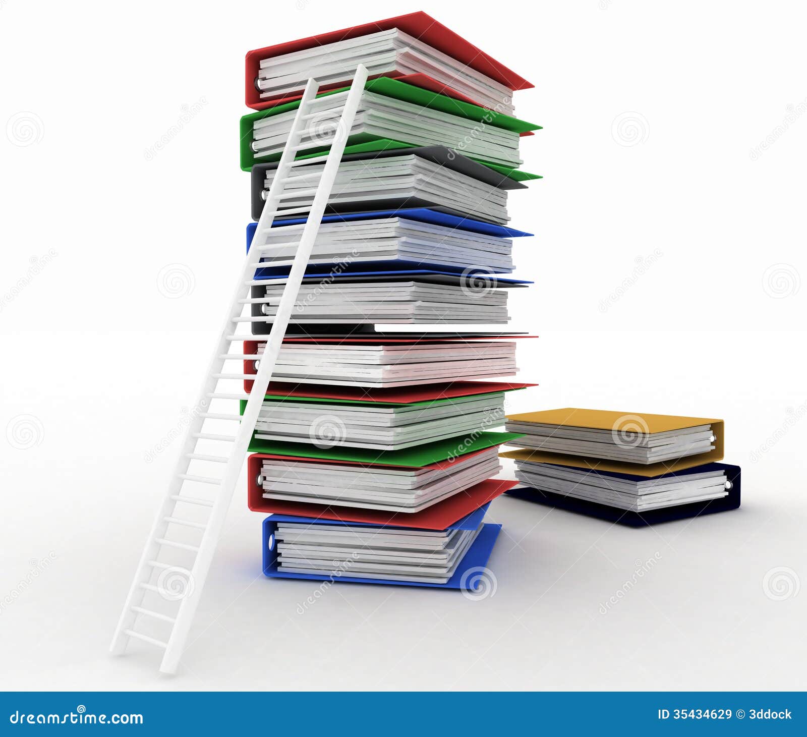 Folders and ladder stock illustration. Illustration of education - 35434629