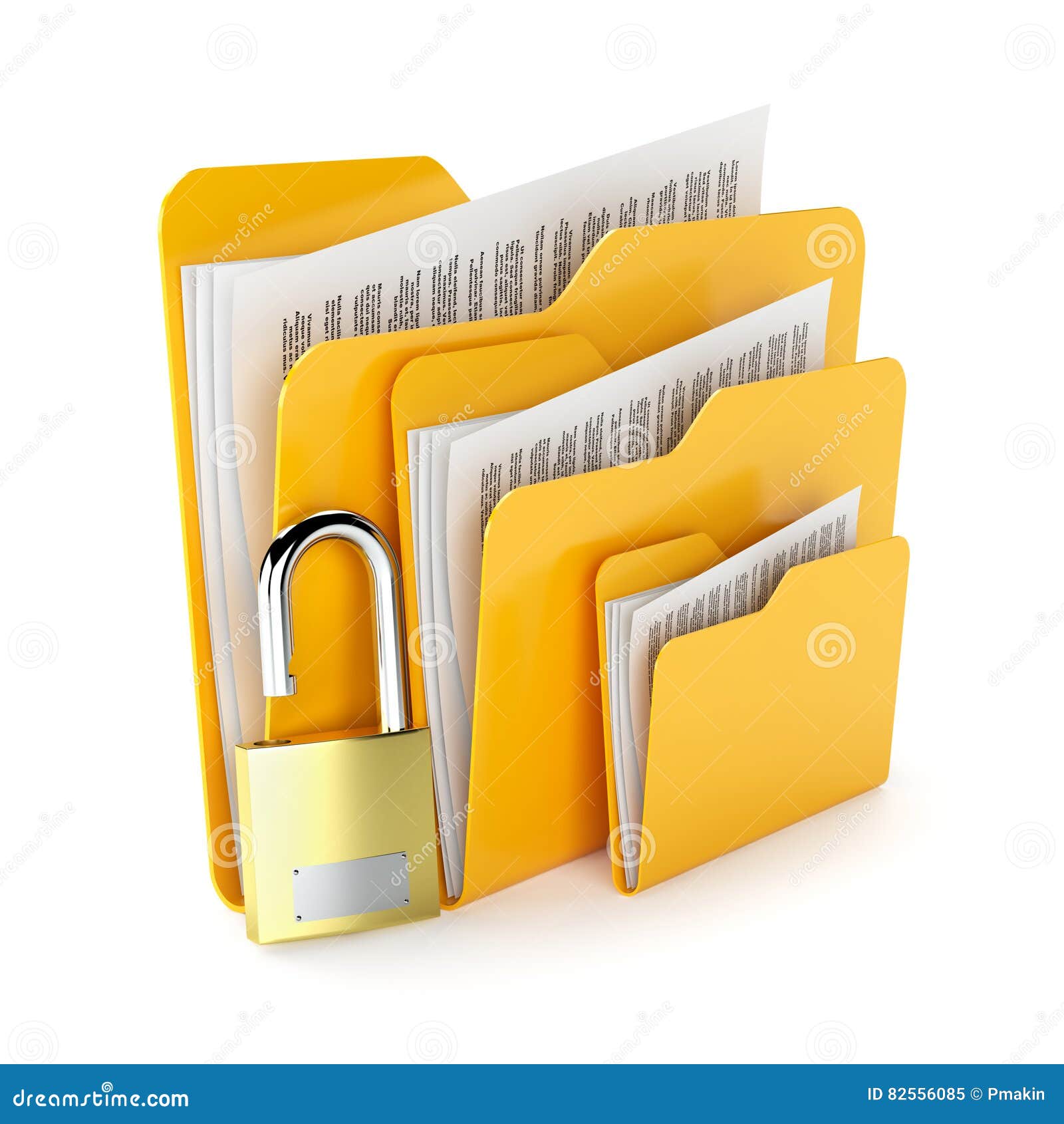 Folders lock stock illustration. Illustration of paper - 82556085