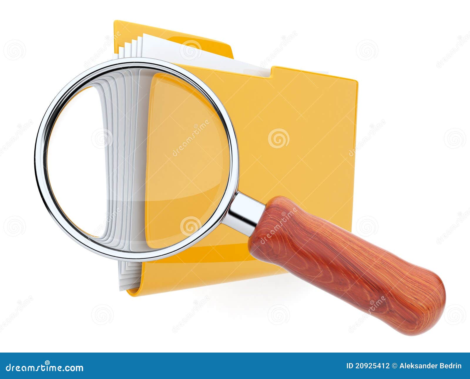 Folders and Magnifying Glass. File Search Stock Illustration ...
