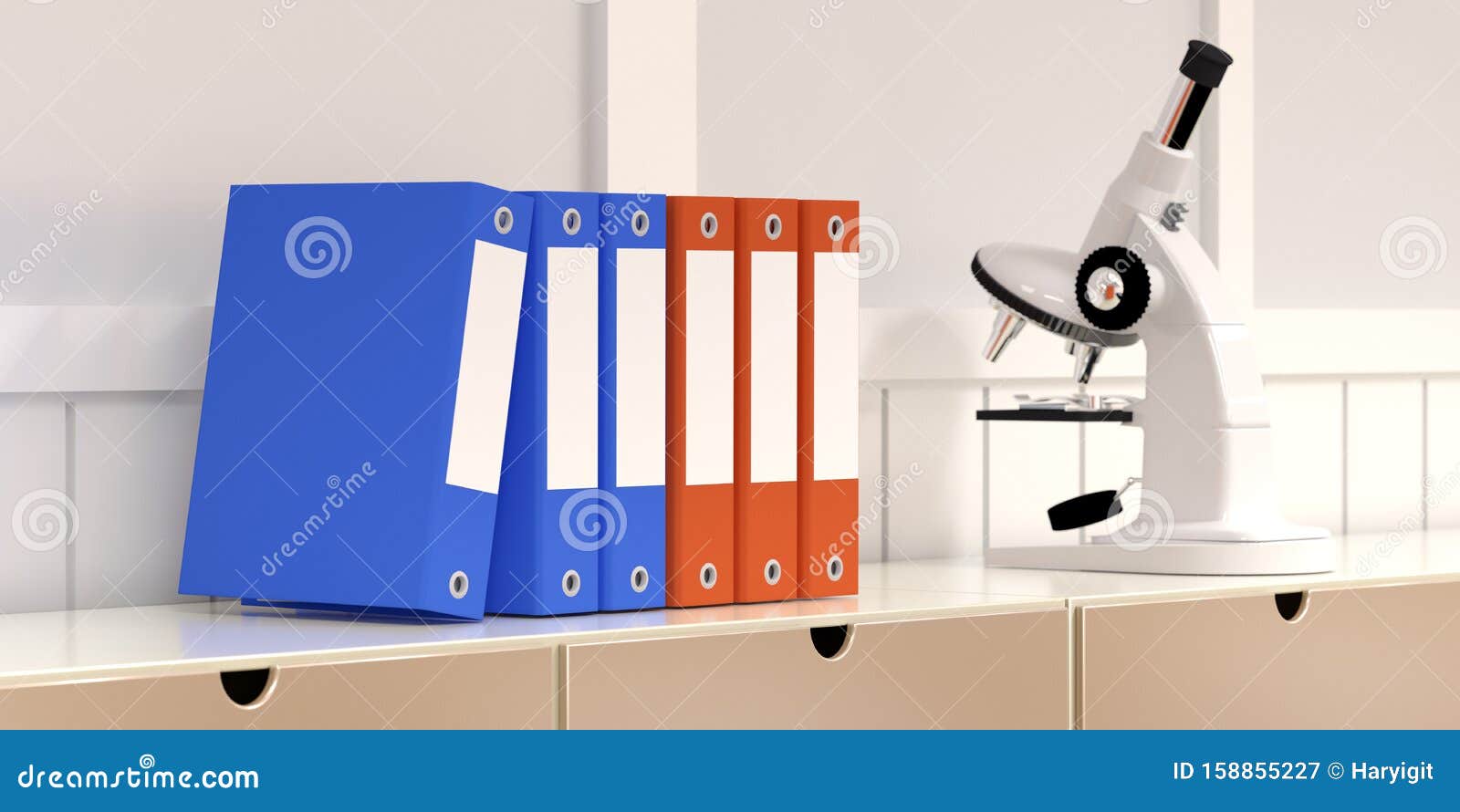 Microscope On A Lab Table In A Modern Laboratory Royalty-Free Stock ...