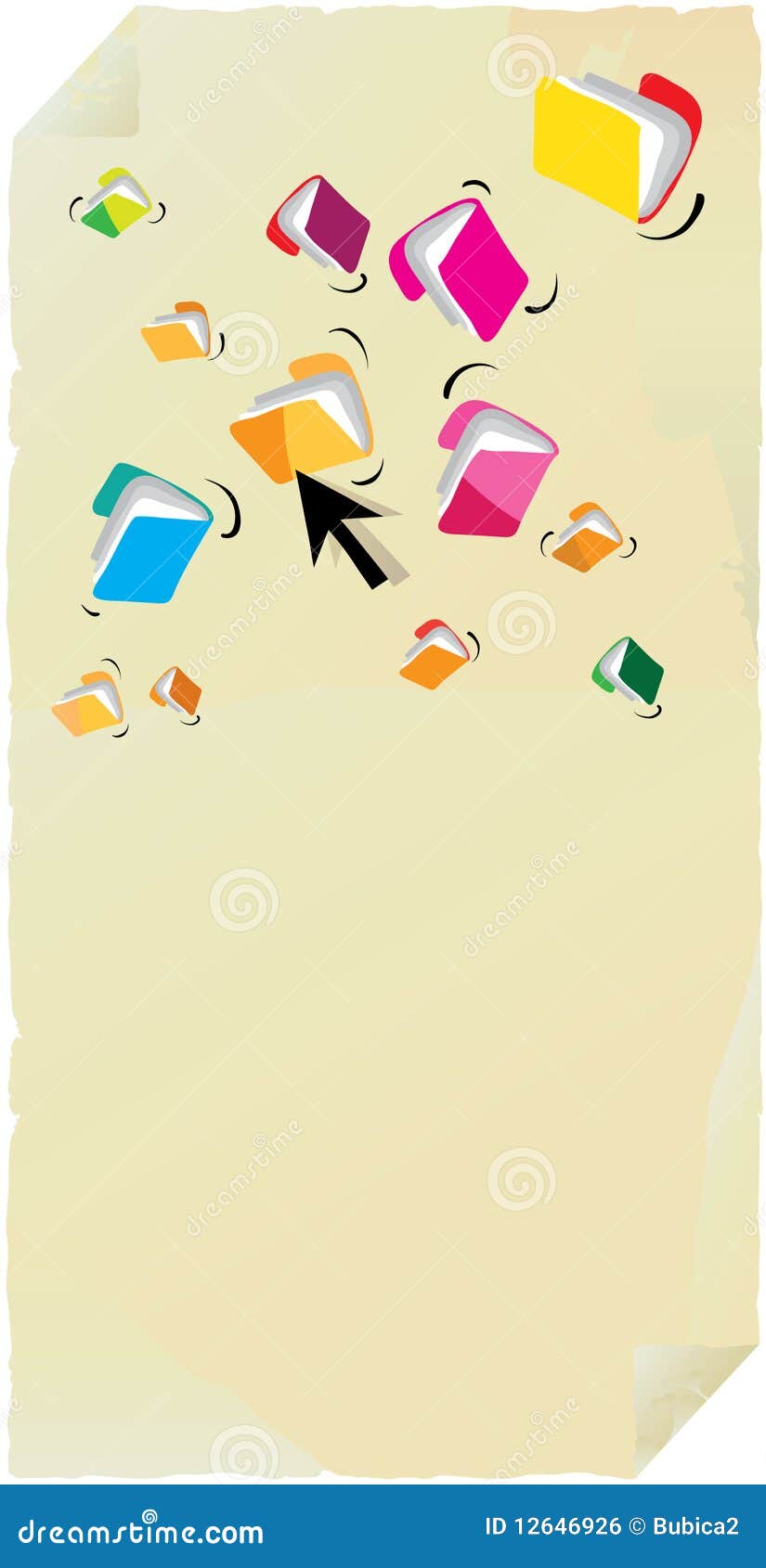 Folders paper label stock vector. Illustration of crazy - 12646926