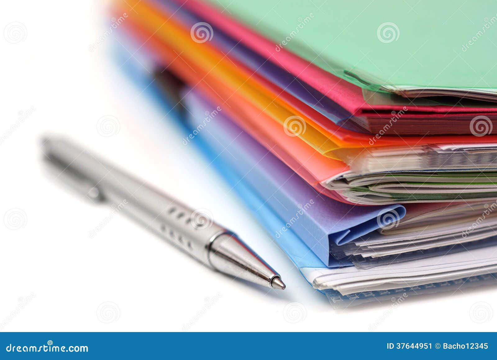 Folders,paper and pen stock image. Image of copy, lawyer - 37644951