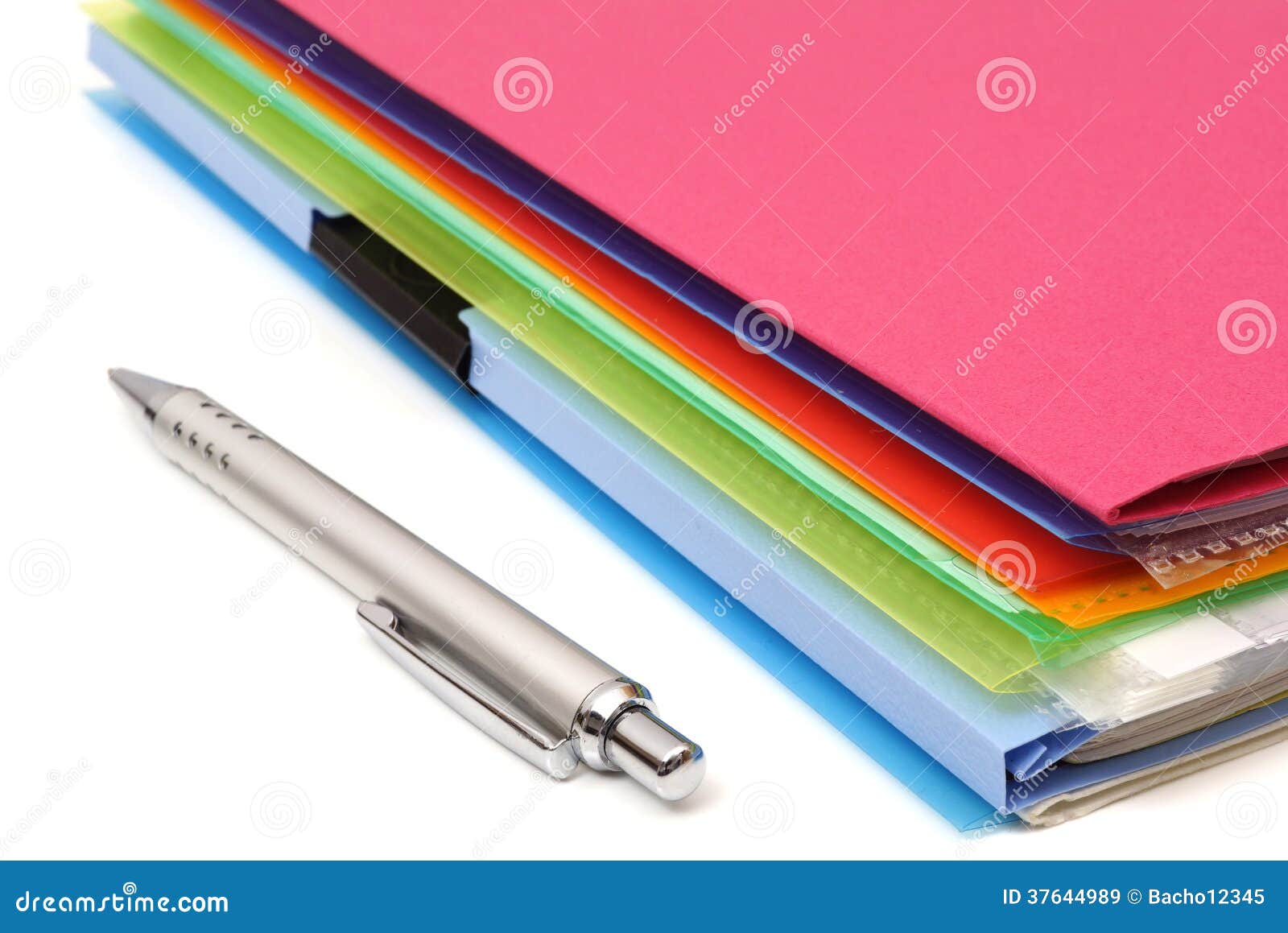 Folders,paper and pen stock image. Image of task, folder - 37644989