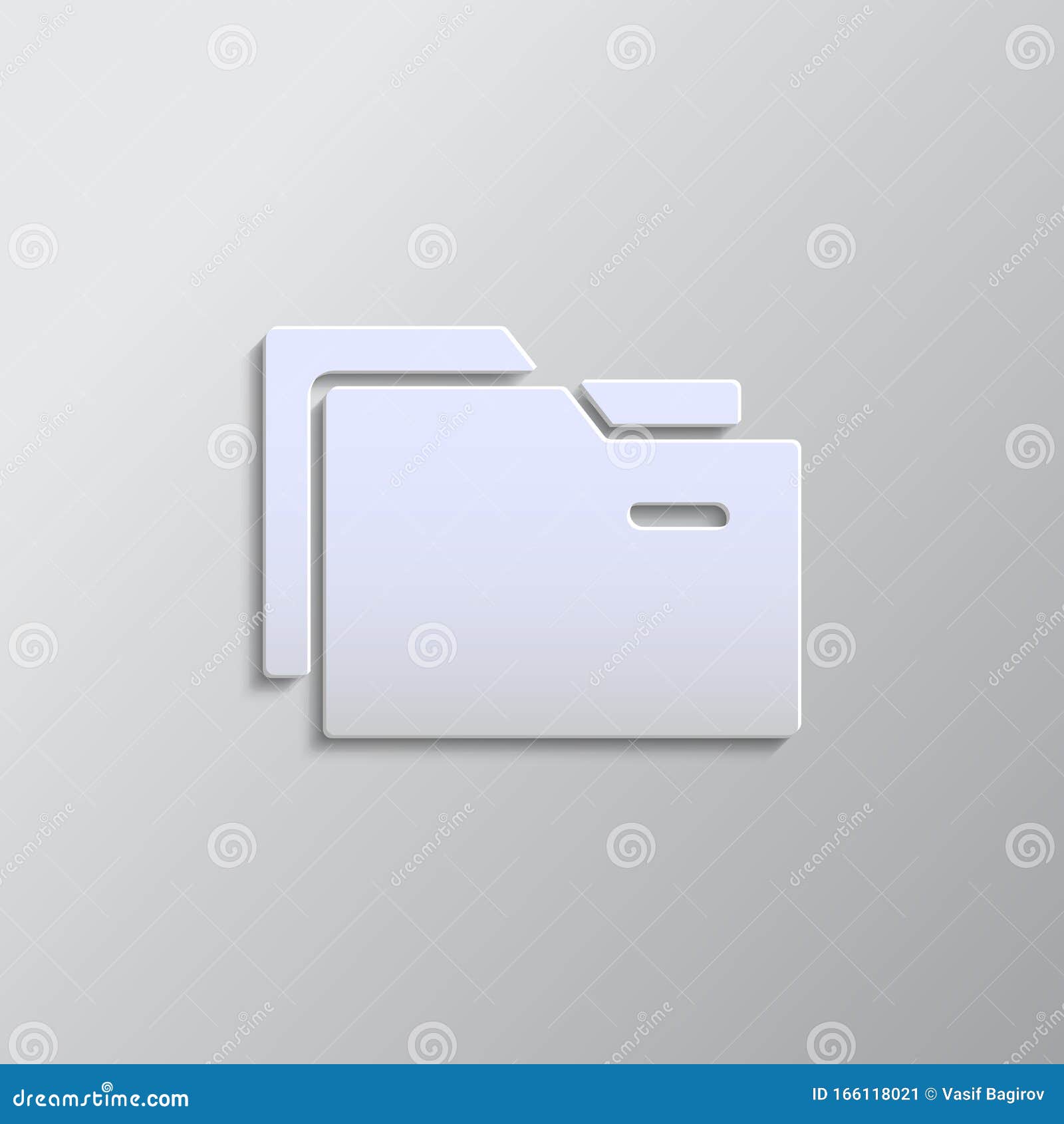 Folders Paper Style, Icon- Paper Style Vector Icon Stock Illustration ...