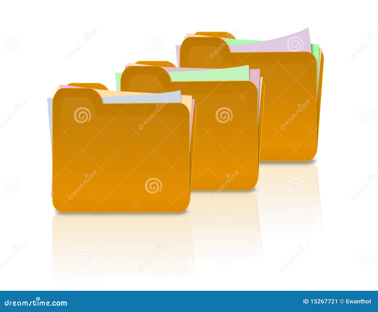 Folders with papers stock illustration. Illustration of collection ...