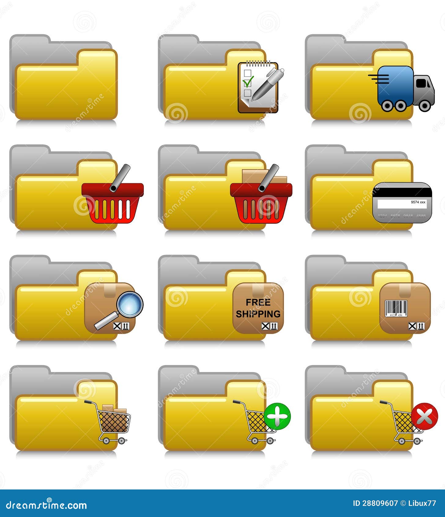 Folders Set - Commerce Applications Folders 16 Stock Illustration ...