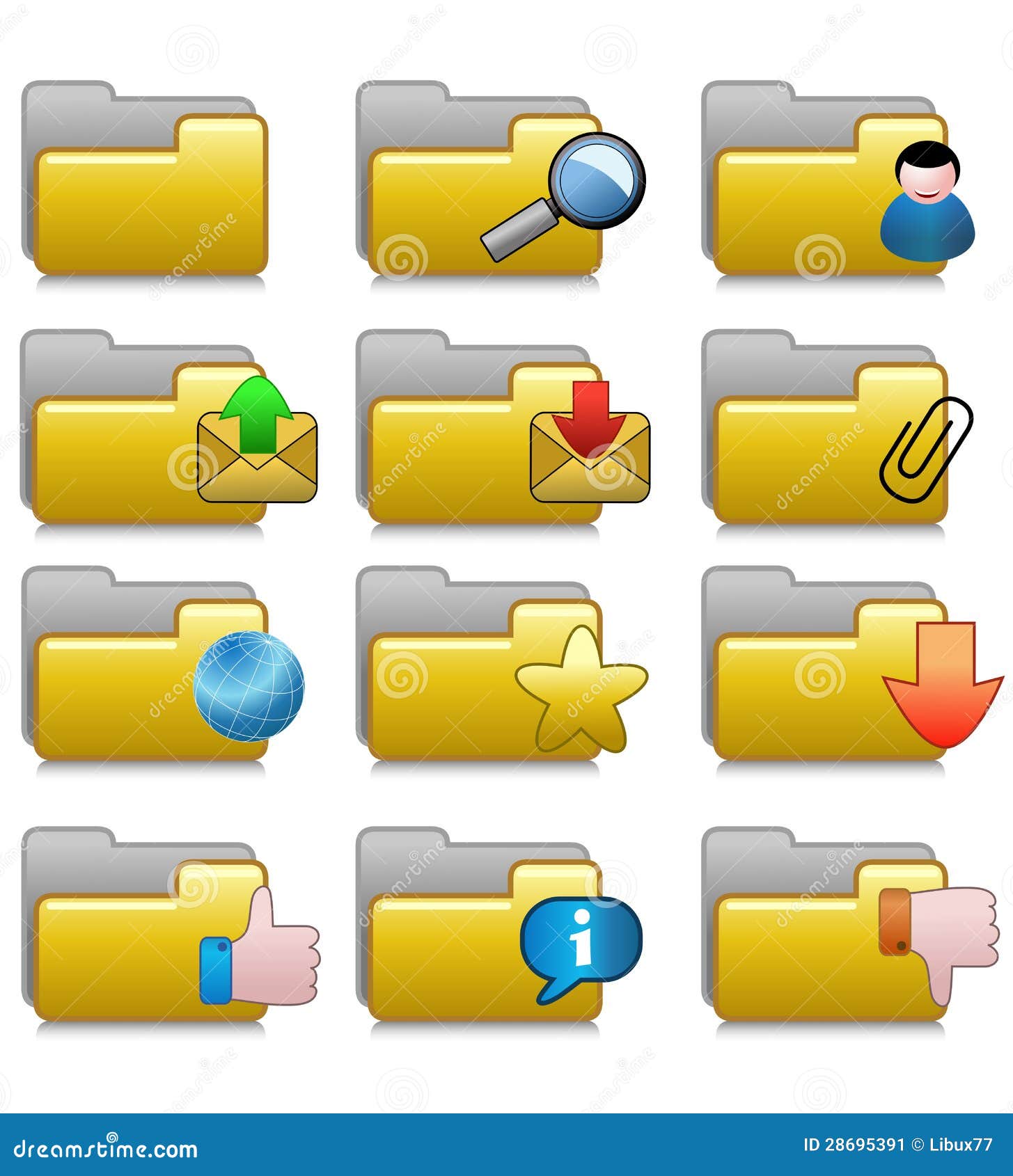 Folders Set - Internet Applications Folders 09 Stock Vector ...
